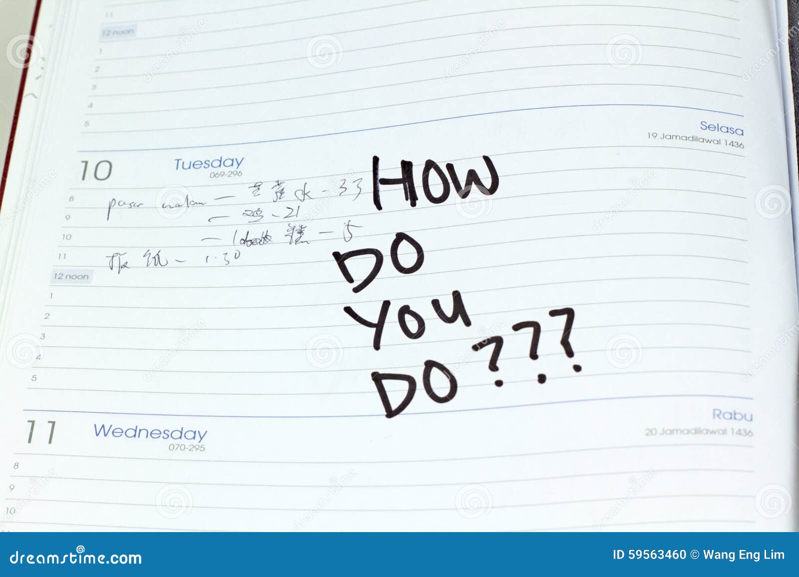 Calendar Greeting on White Background Stock Photo - Image of organizing ...