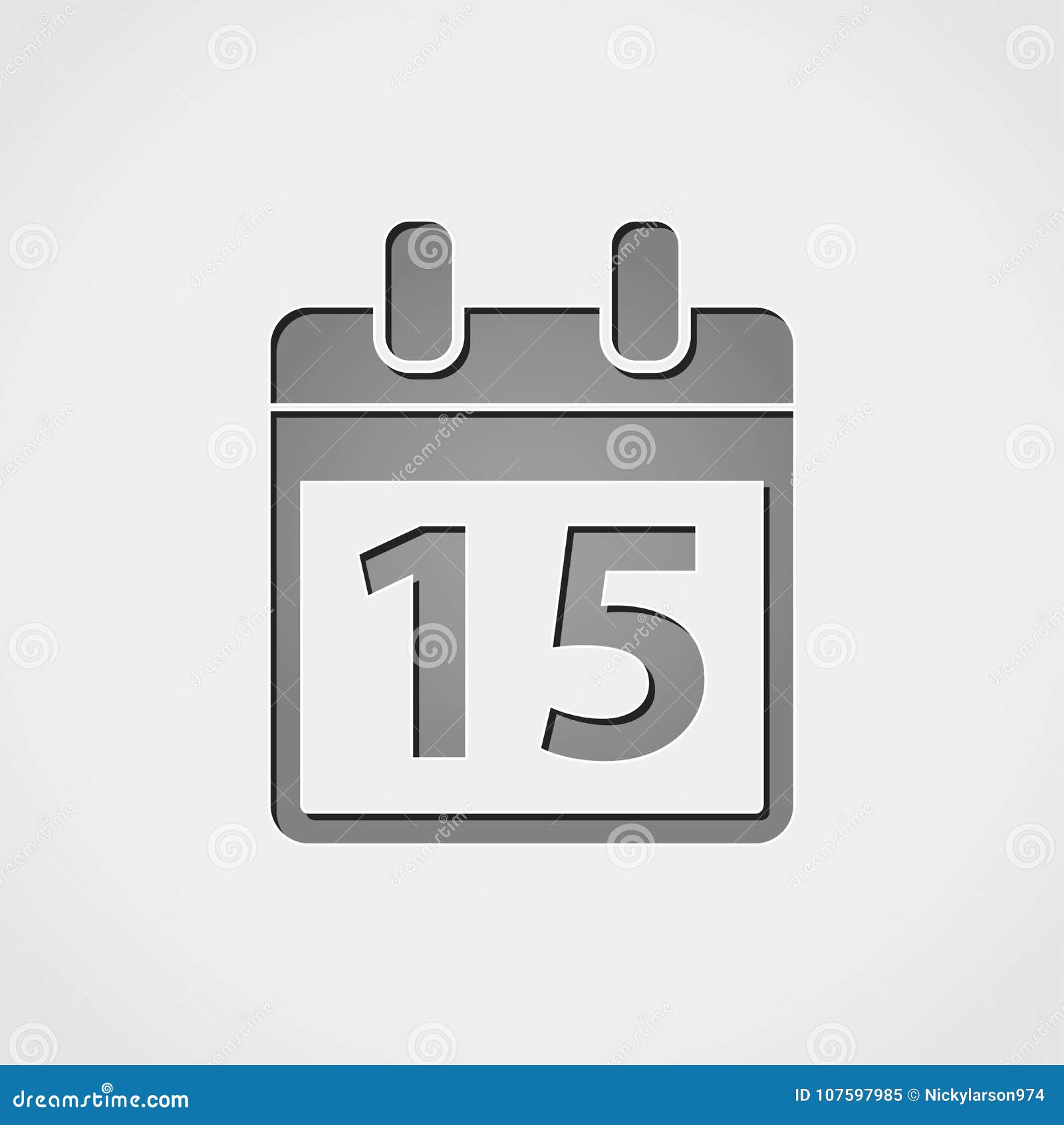 Calendar grey icon stock vector. Illustration of button - 107597985