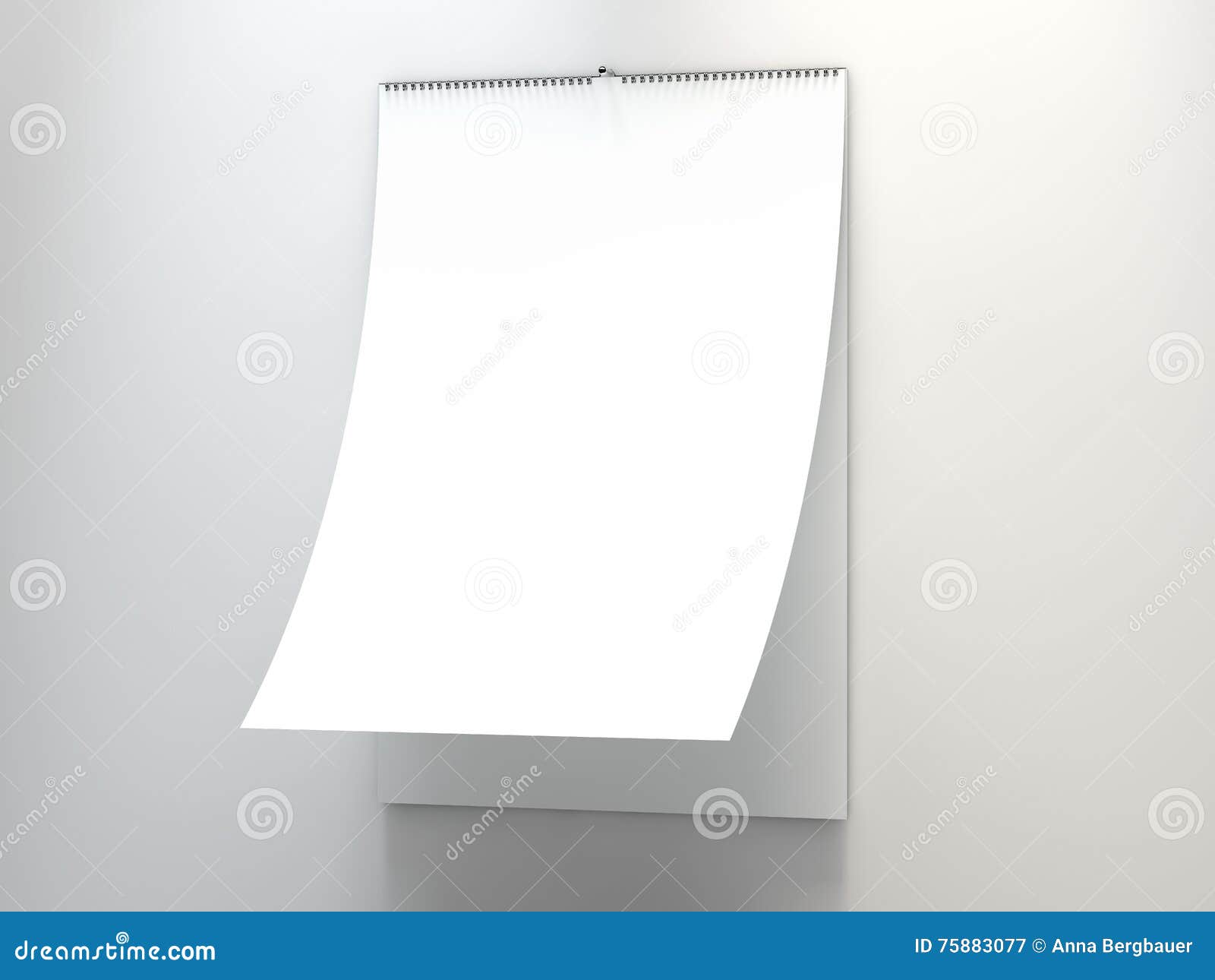 Calendar on a Grey Wall. 3d Rendering Stock Illustration - Illustration ...