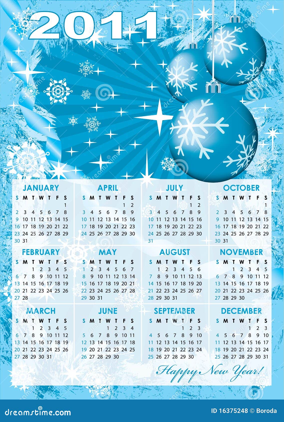 Calendar grid of 2011 year stock vector. Illustration of ball - 16375248