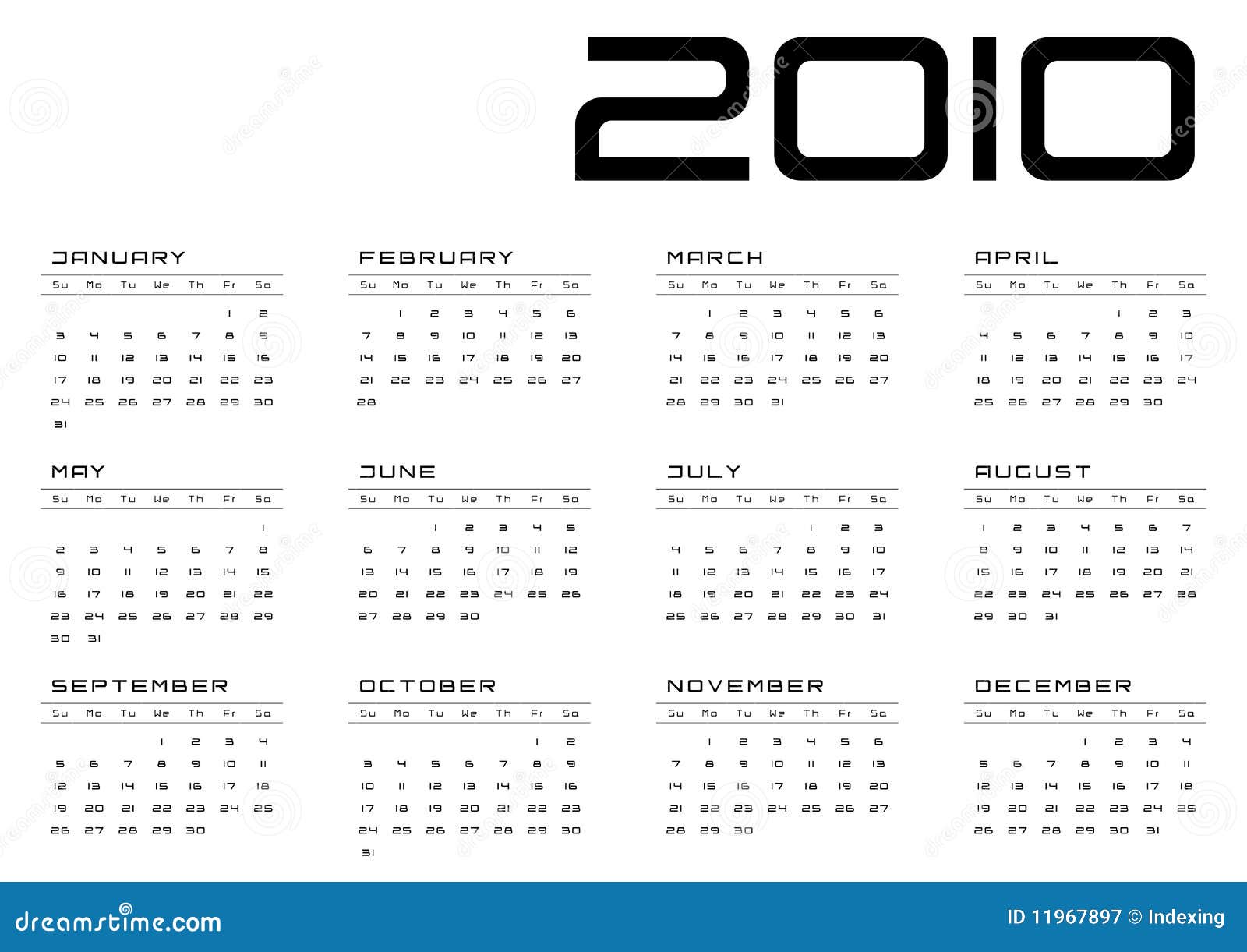 Calendar Grid Sunday-Saturday Picture. Image: 11967897