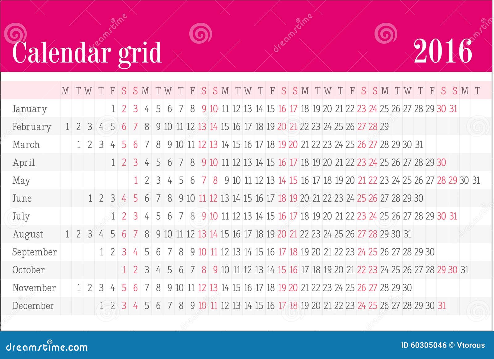 Calendar grid stock vector. Illustration of page, april - 60305046