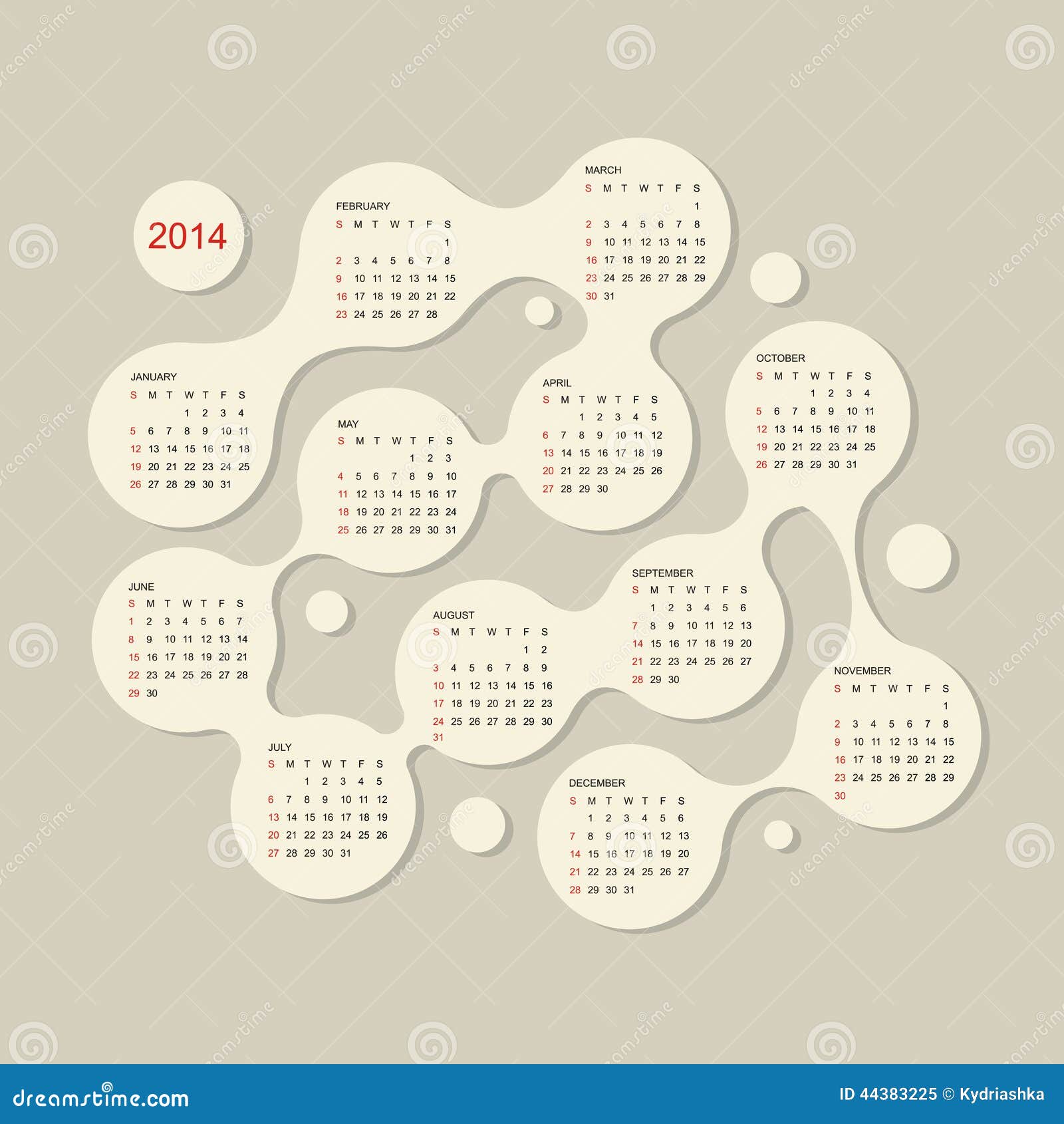 Calendar Grid 2014 for Your Design Stock Vector - Illustration of ...