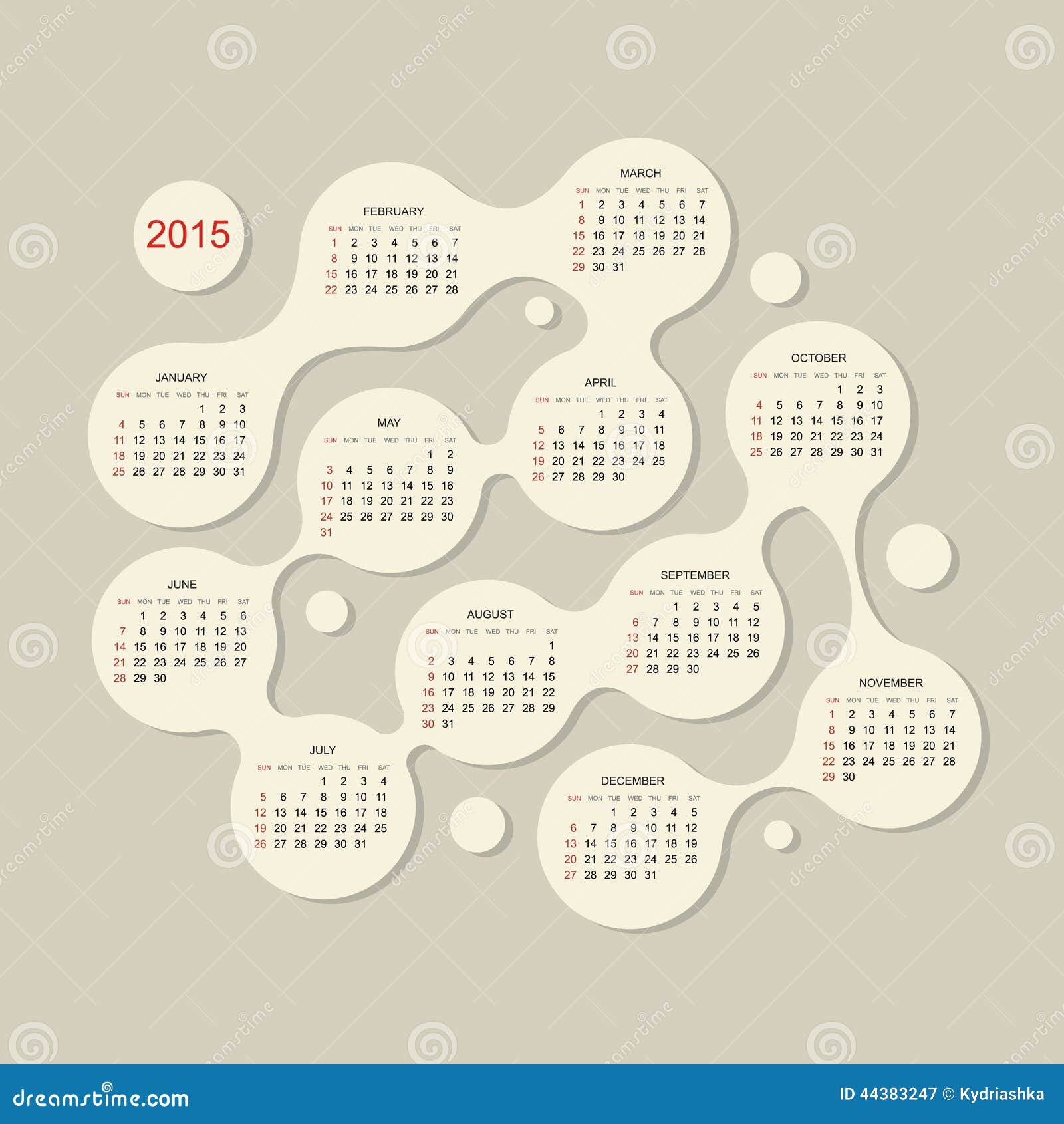 Calendar Grid 2015 for Your Design Stock Vector - Illustration of ...