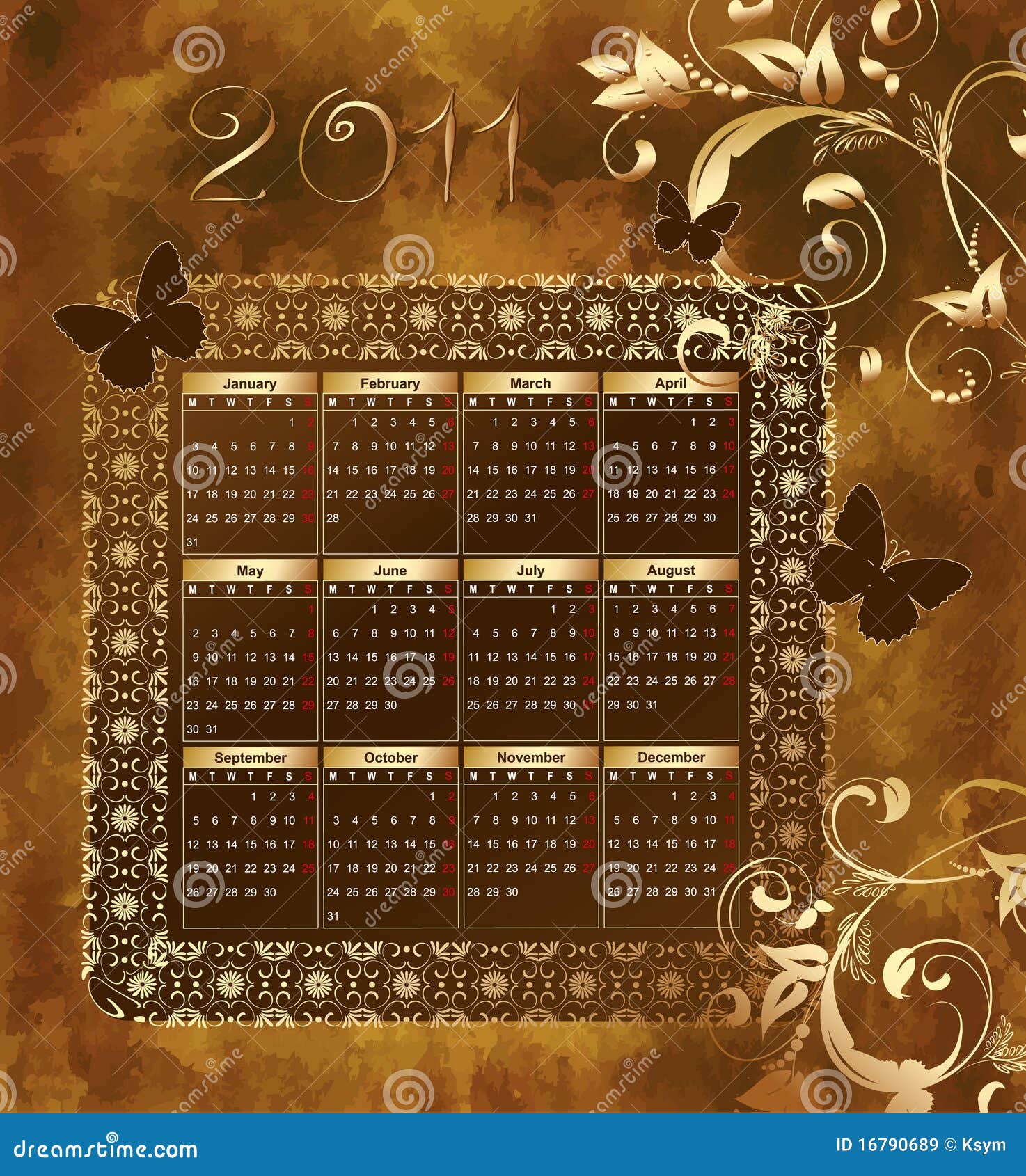 Calendar grunge pattern stock vector. Illustration of month - 16790689