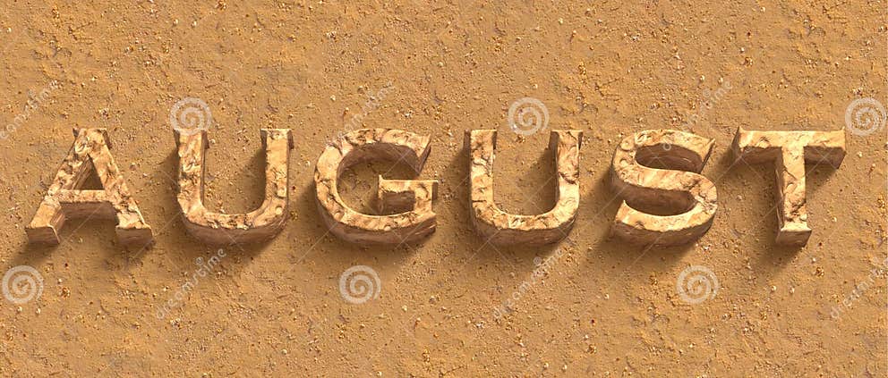 Calendar Header for Summer Month August Stock Illustration ...