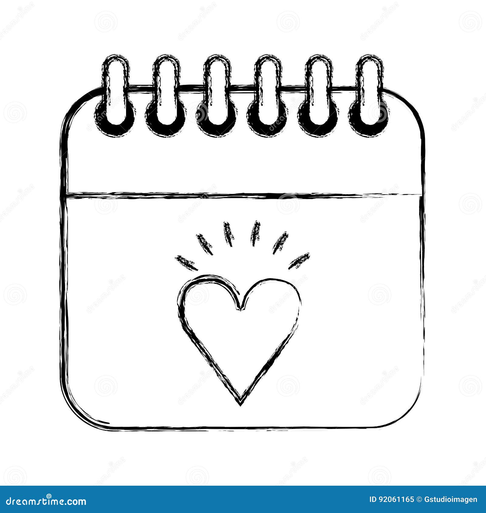 Calendar with heart icon stock vector. Illustration of holiday - 92061165