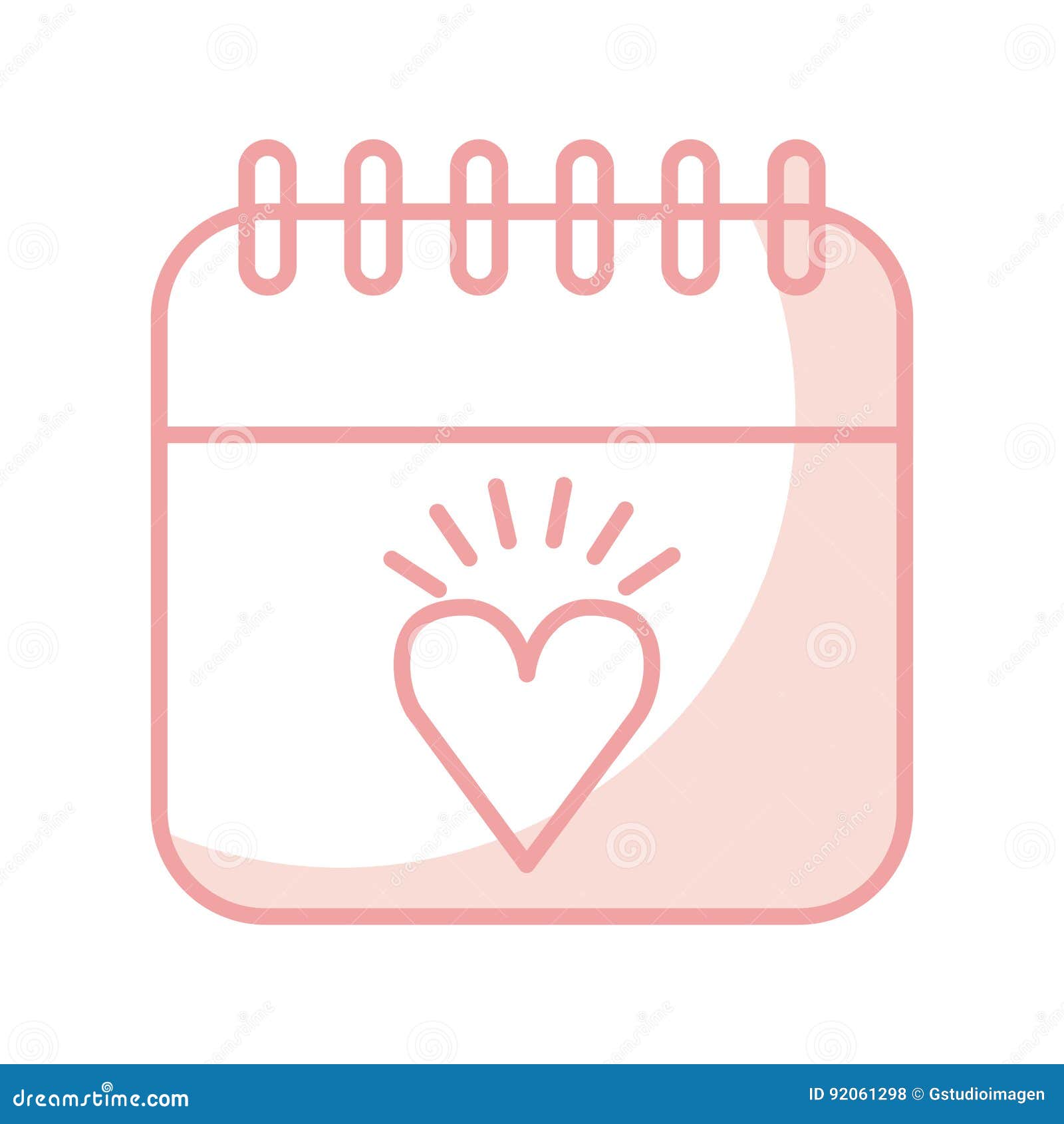 Calendar with heart icon stock vector. Illustration of event - 92061298