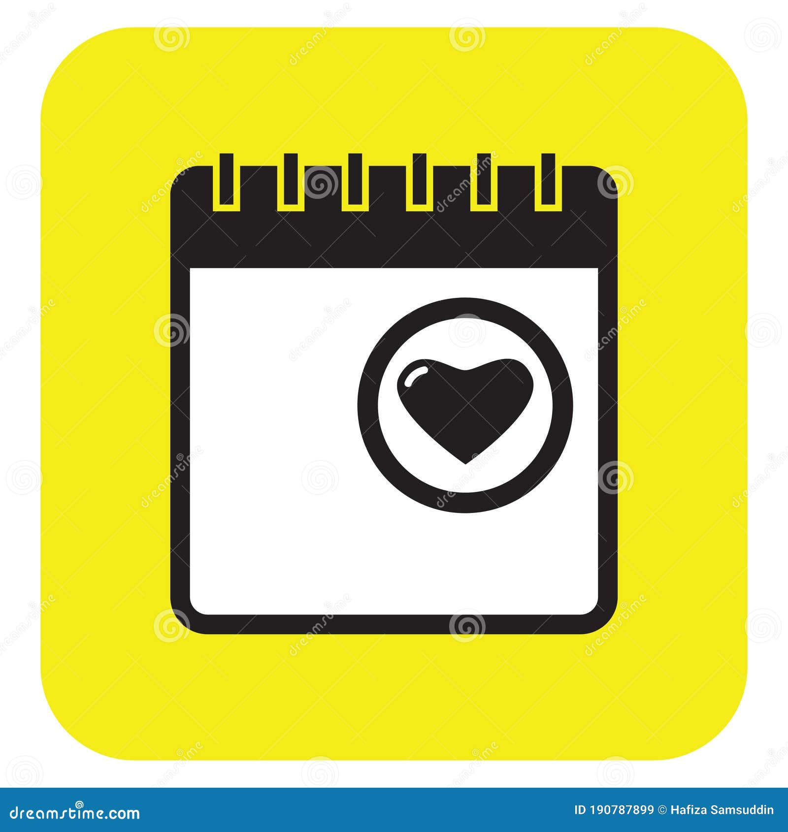 Calendar with Heart Shaped Sign. Vector Illustration Decorative Design ...