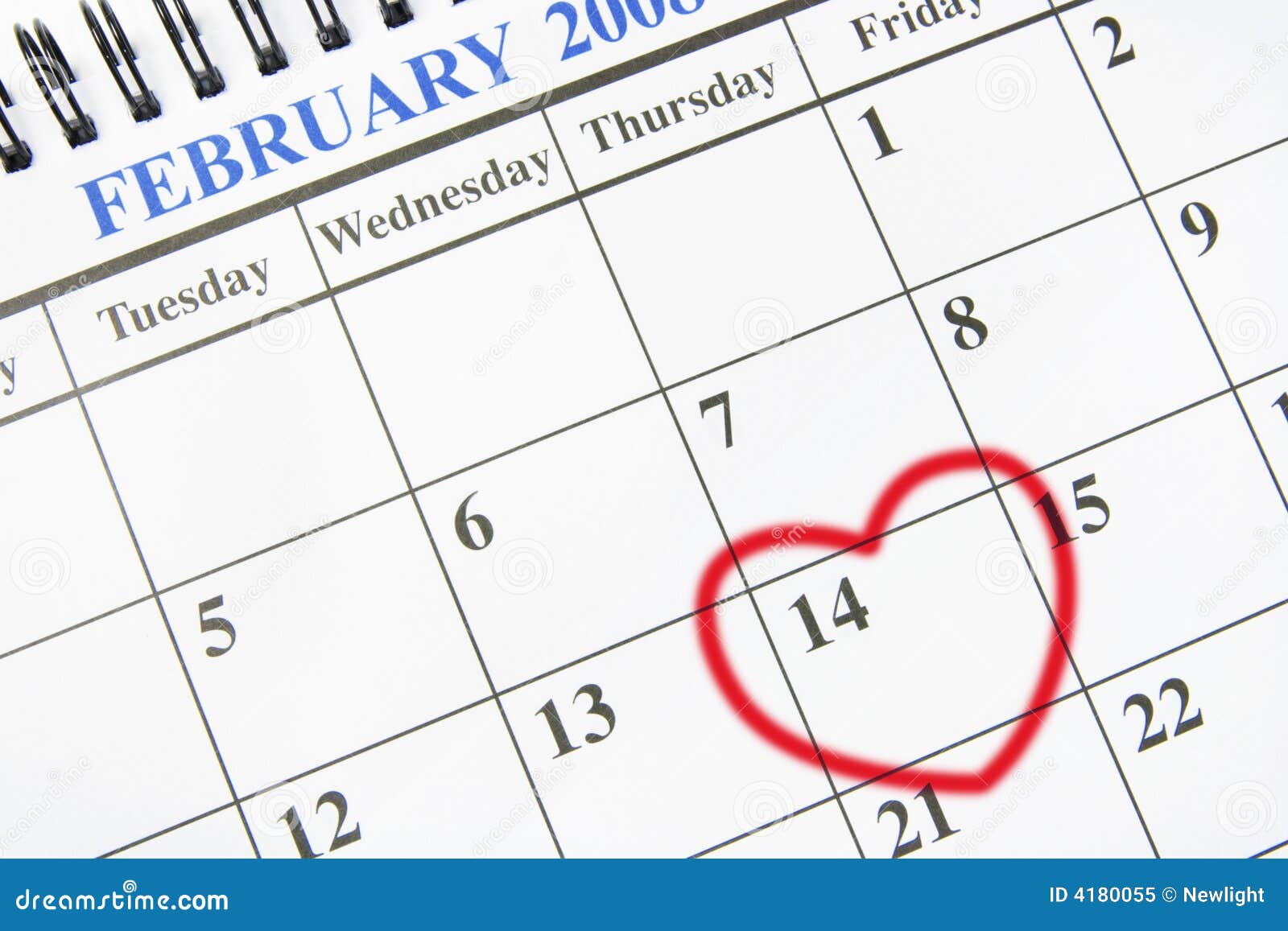 Calendar with Heart Symbol stock image. Image of heart - 4180055