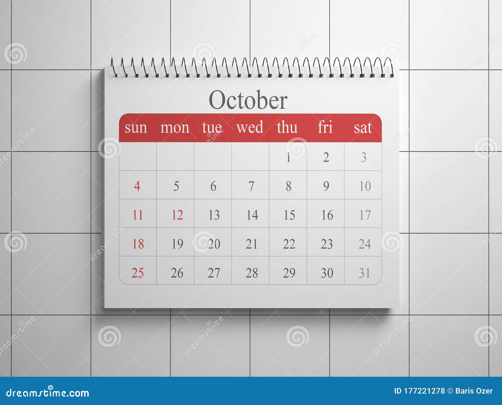 2020 Calendar Horizontal Composition with Copy Space 3rd Render Stock ...