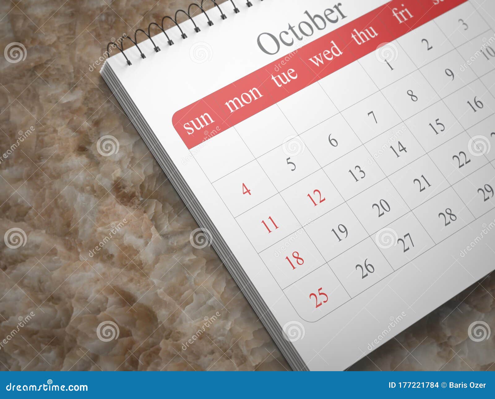2020 Calendar Horizontal Composition with Copy Space 3rd Render Stock ...