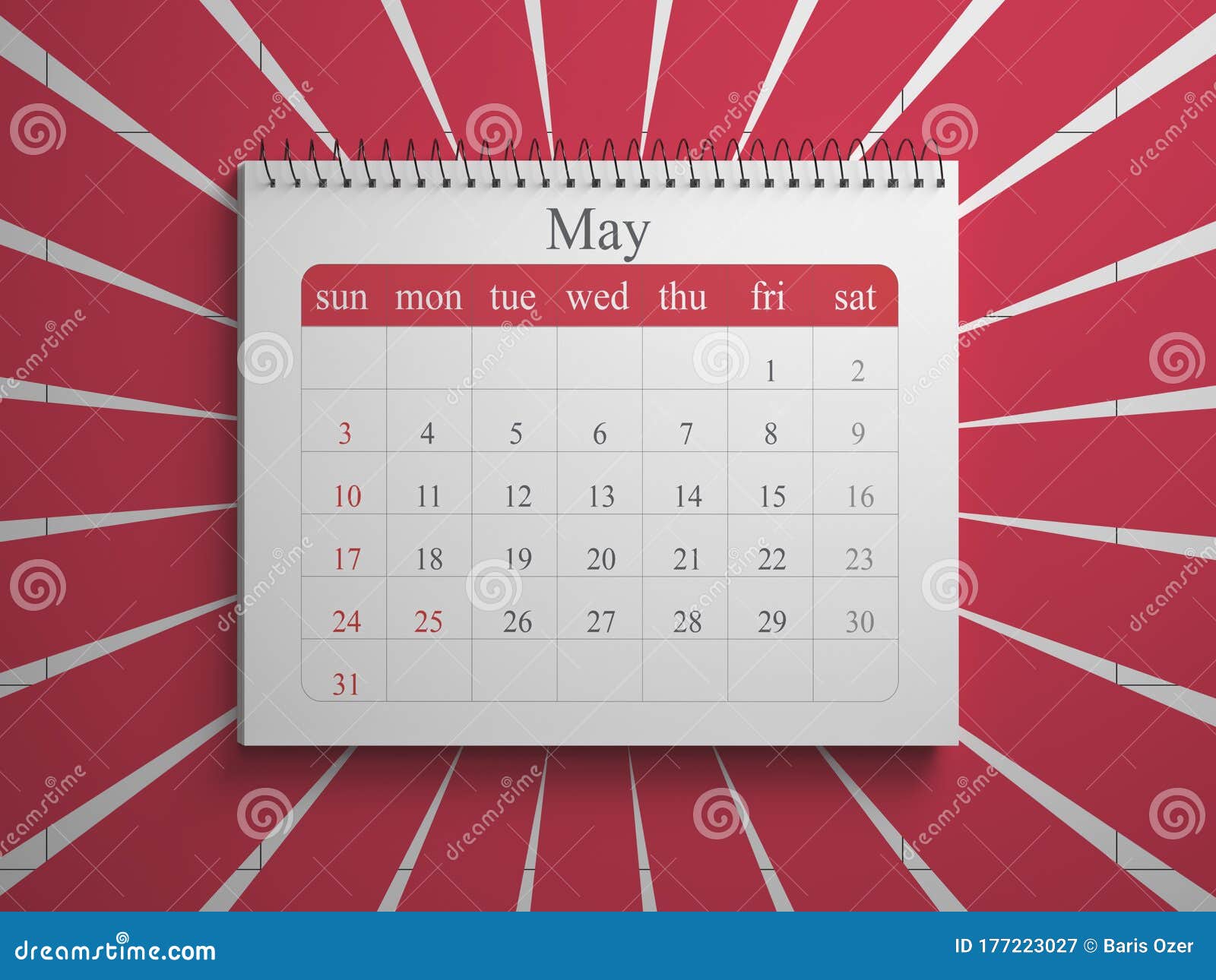 2020 Calendar Horizontal Composition with Copy Space 3rd Render Stock ...