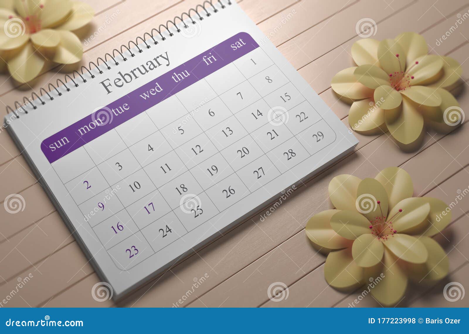 2020 Calendar Horizontal Composition with Copy Space 3rd Render Stock ...