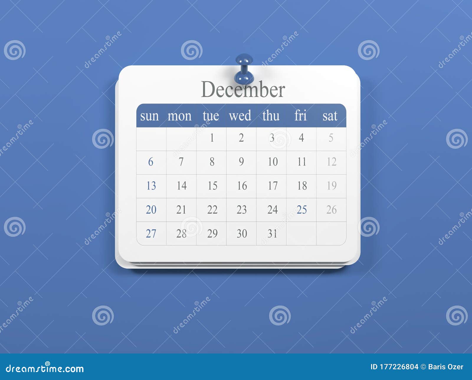 2020 Calendar Horizontal Composition with Copy Space 3rd Render Stock ...
