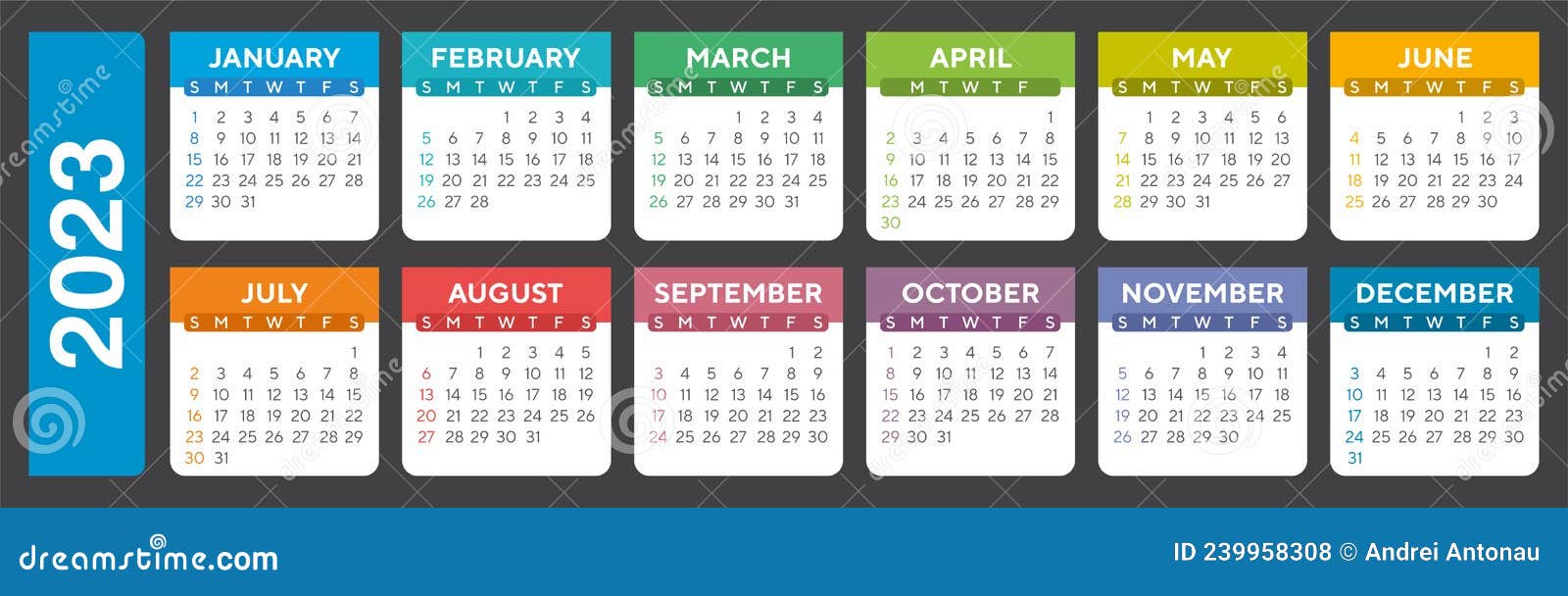 266_2023 stock vector. Illustration of august, flat - 239958308