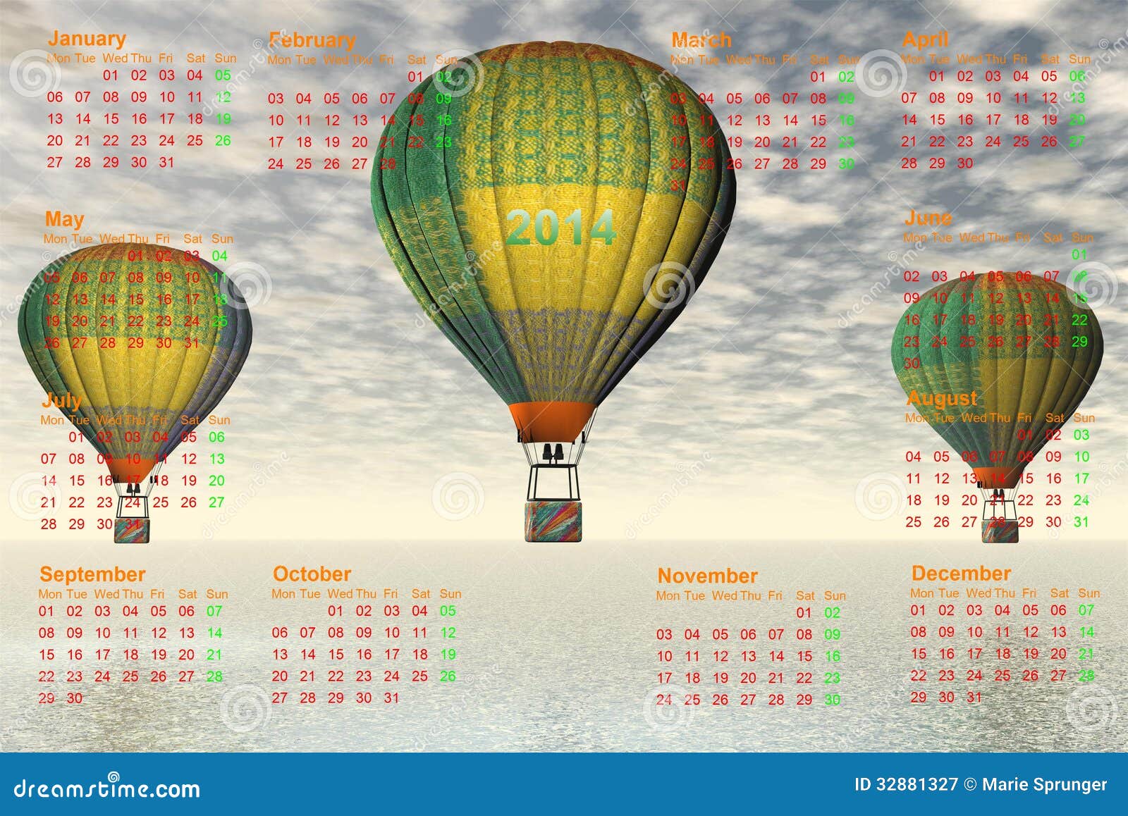 Calendar 2014 stock illustration. Illustration of color - 32881327