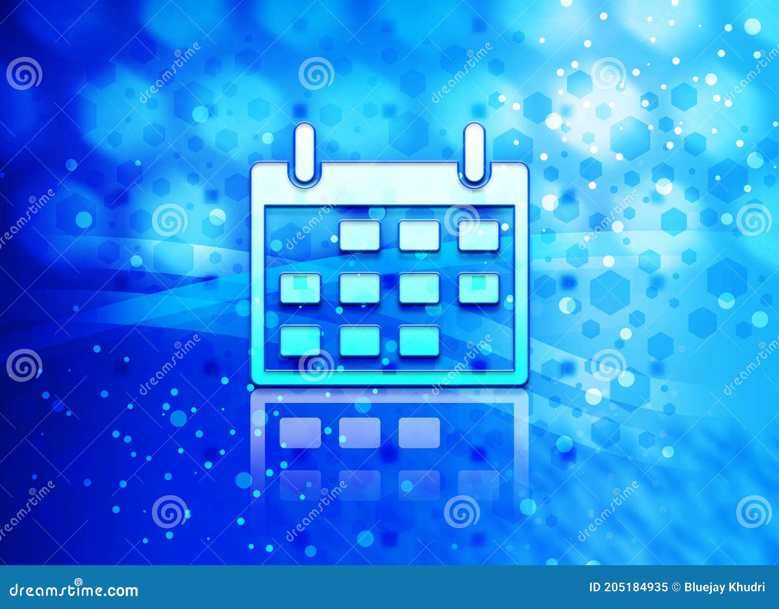 Calendar Icon Abstract Light Cyan Blue Hexagon Pattern Background Stock ...