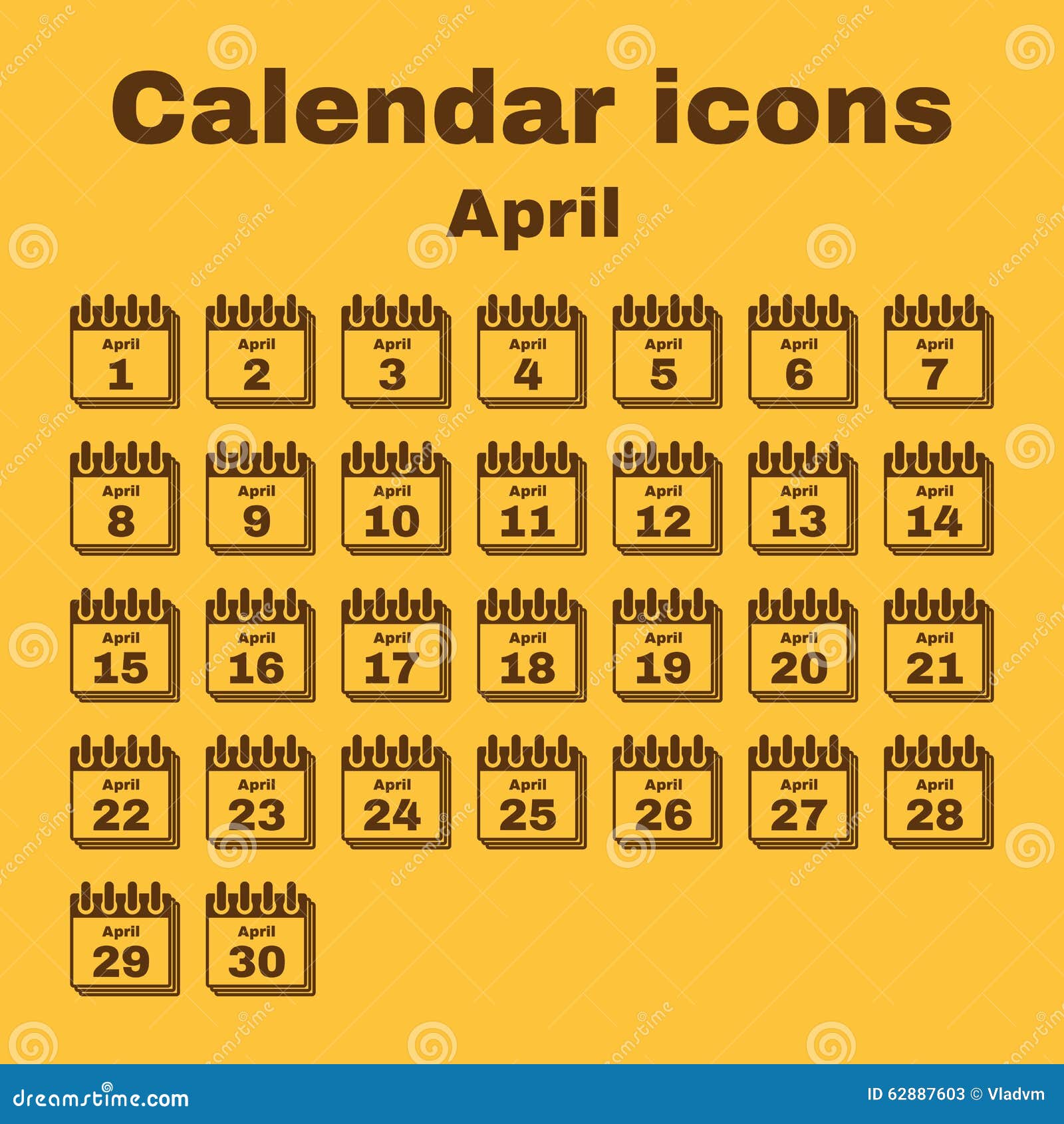 The Calendar Icon. April Symbol Stock Illustration - Illustration of ...