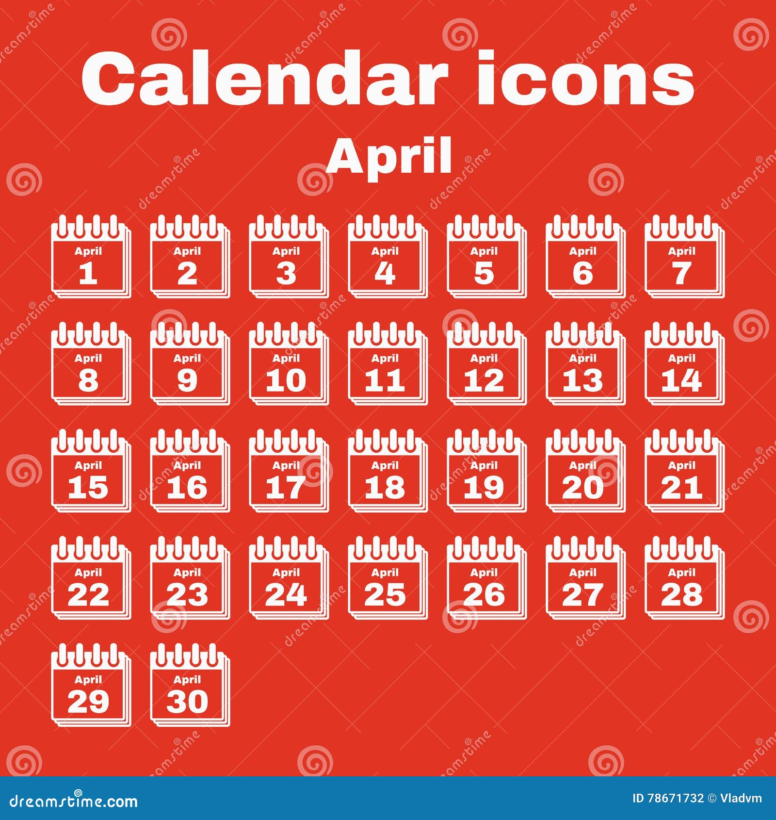 The Calendar Icon. April Symbol Stock Vector - Illustration of ...