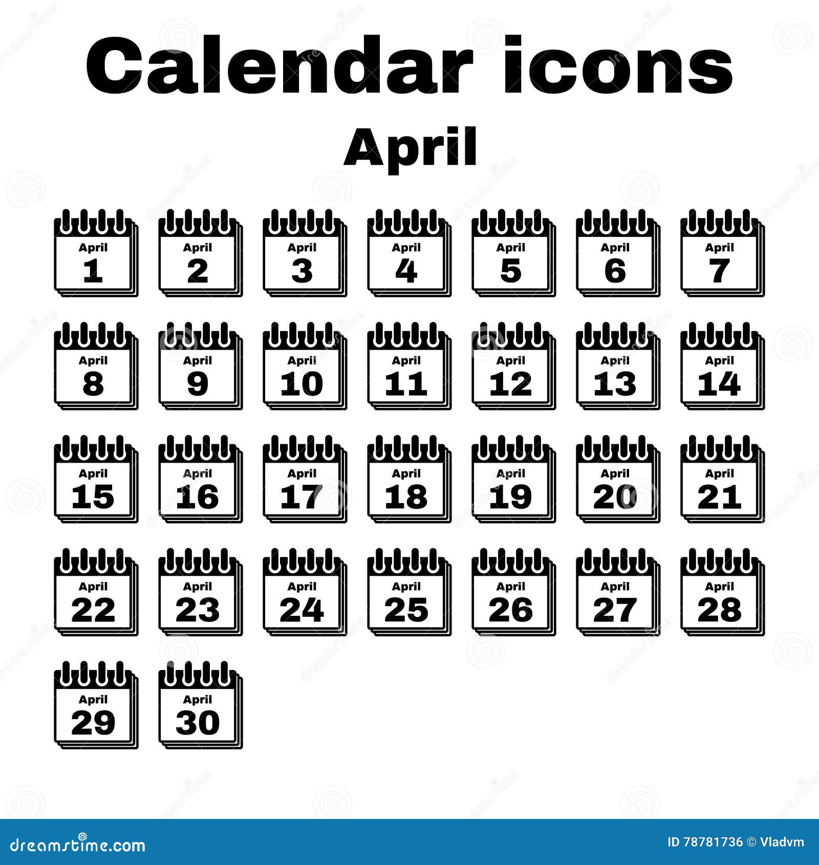 The Calendar Icon. April Symbol Stock Vector - Illustration of site ...