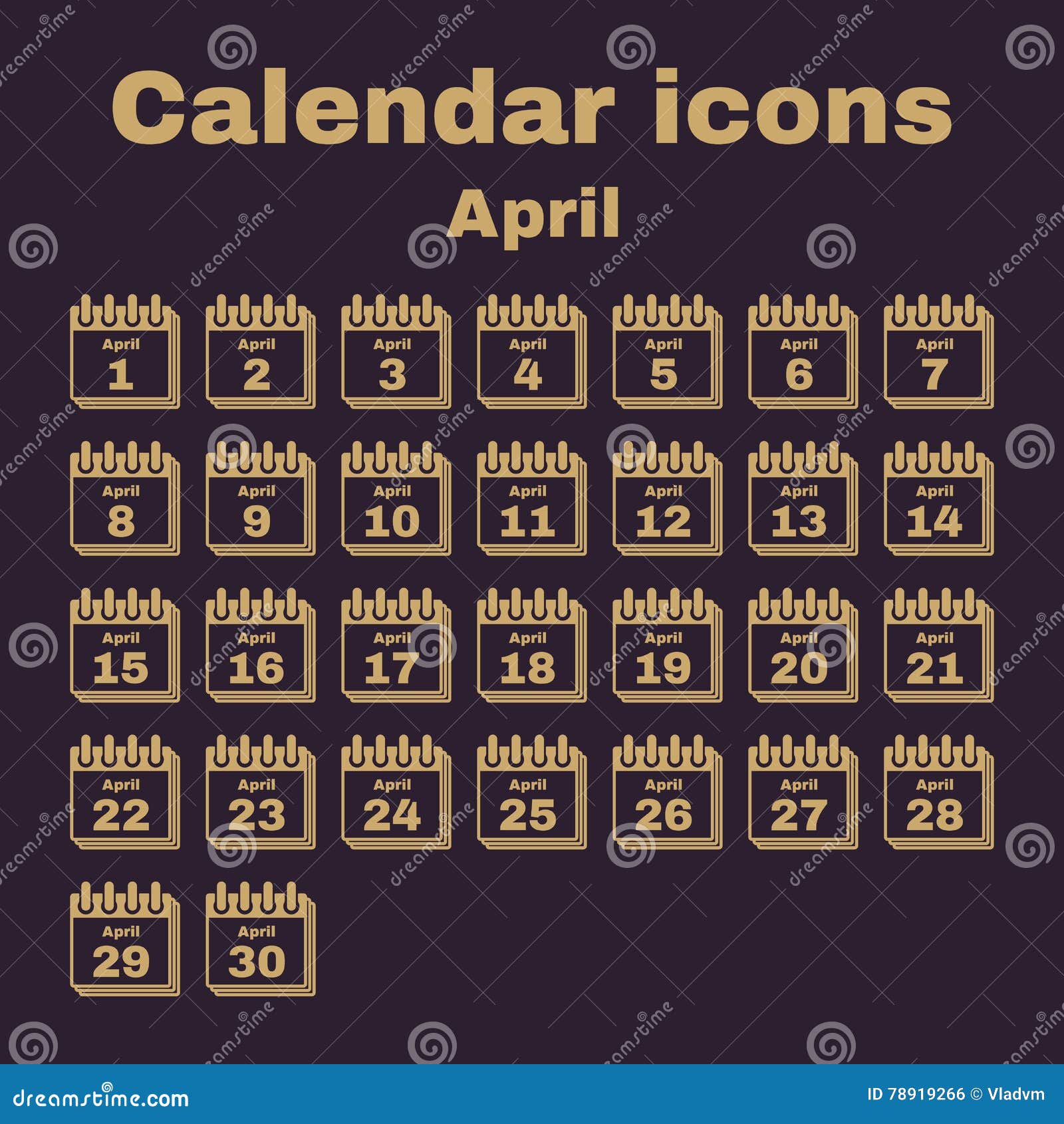 The Calendar Icon. April Symbol Stock Vector - Illustration of symbol ...