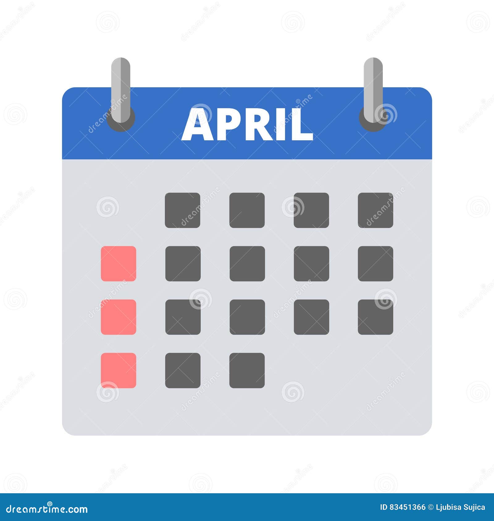 Calendar icon April stock vector. Illustration of clip - 83451366