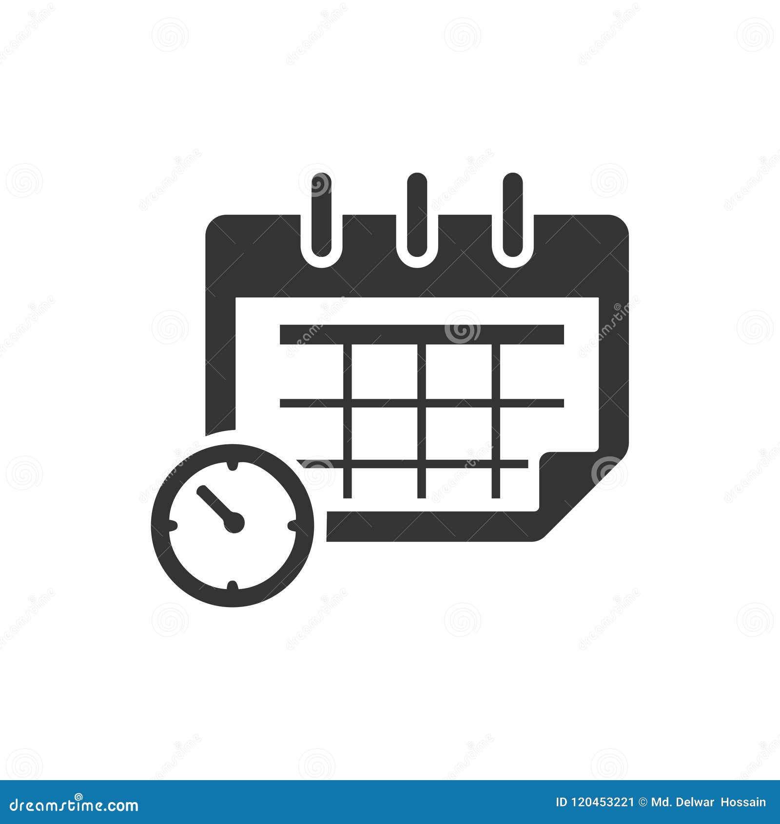 Calendar icon stock vector. Illustration of icon, symbol - 120453221