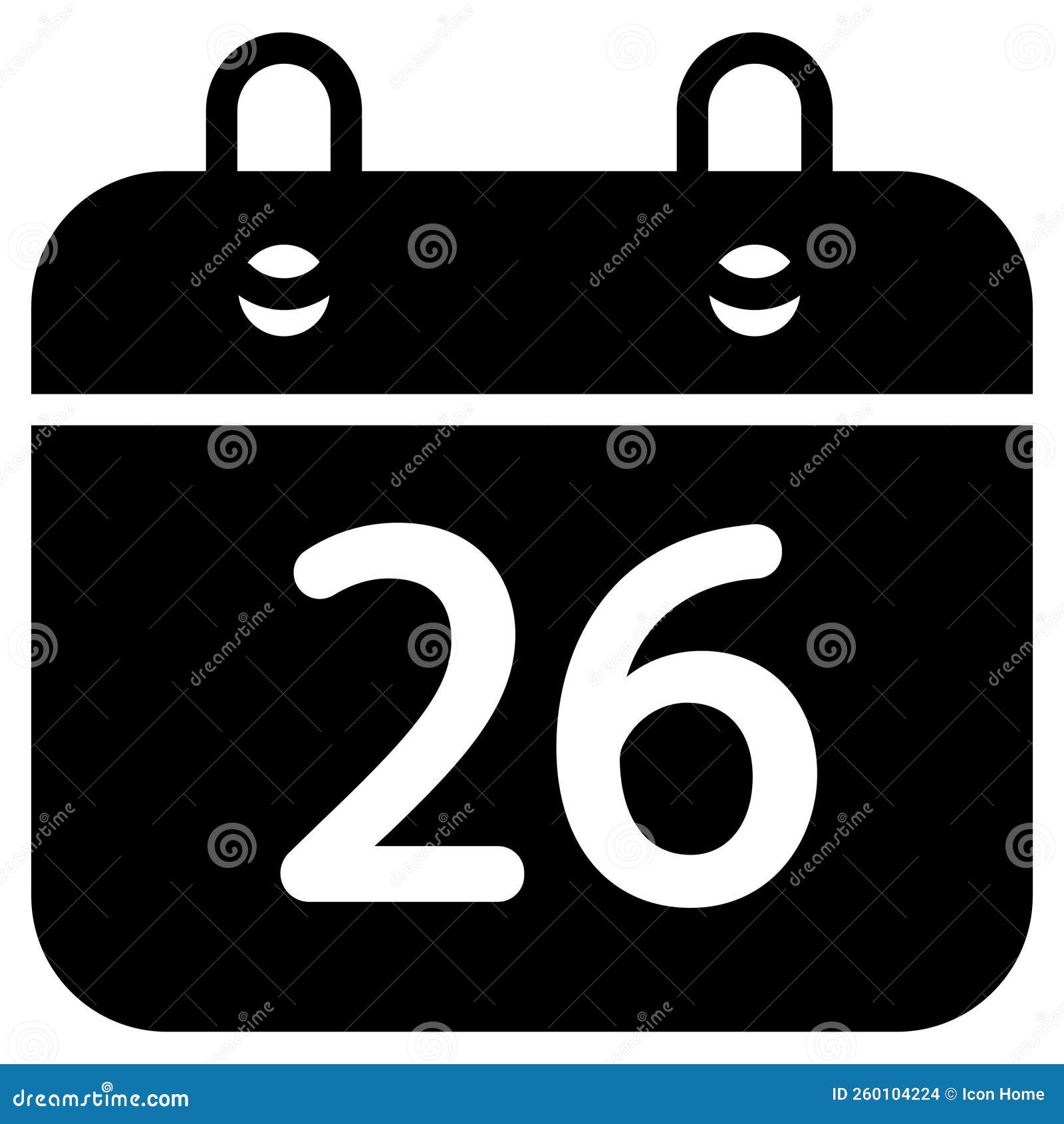 Calendar icon, black icon stock vector. Illustration of number - 260104224