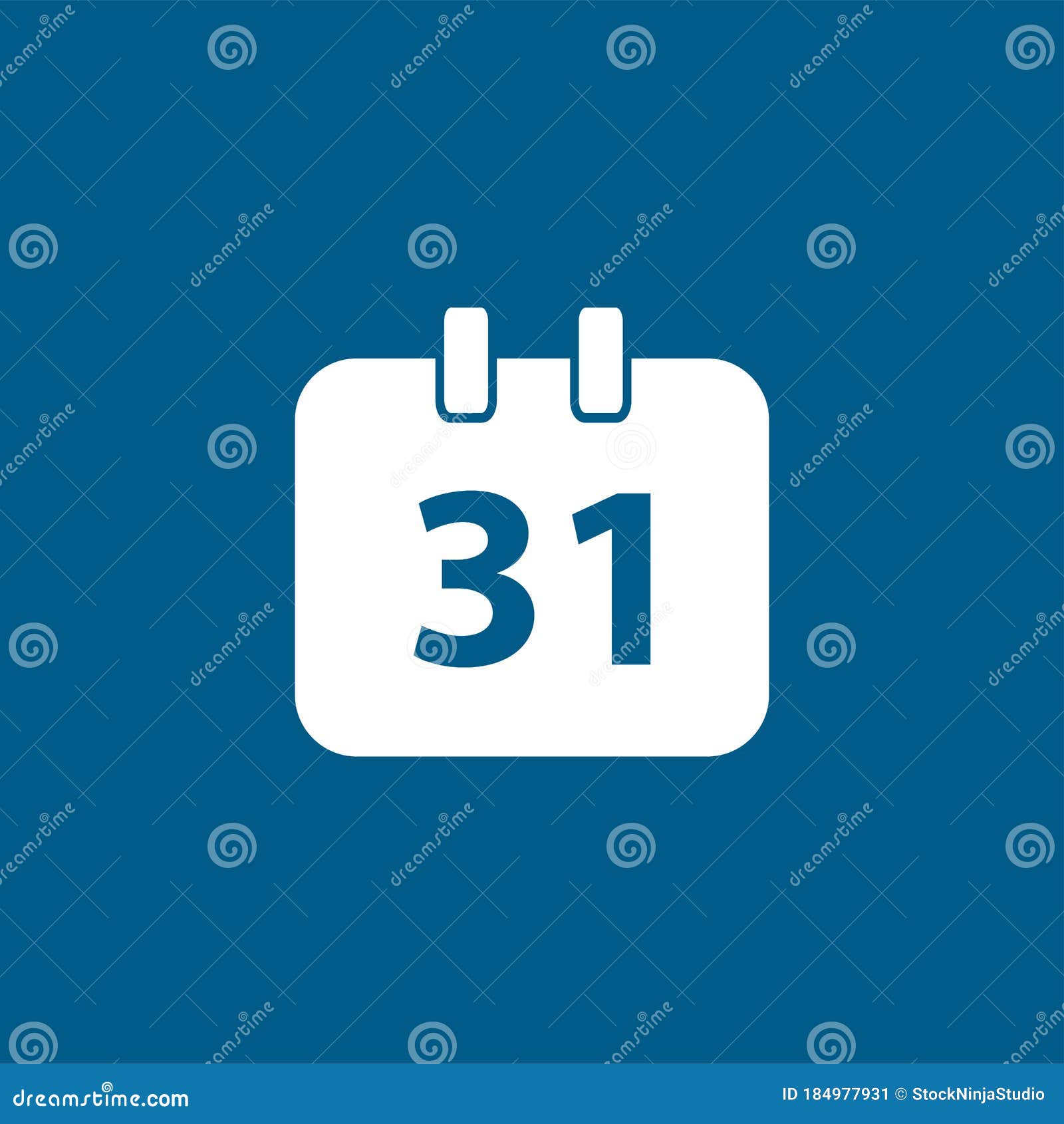 Calendar Icon on Blue Background. Blue Flat Style Vector Illustration ...