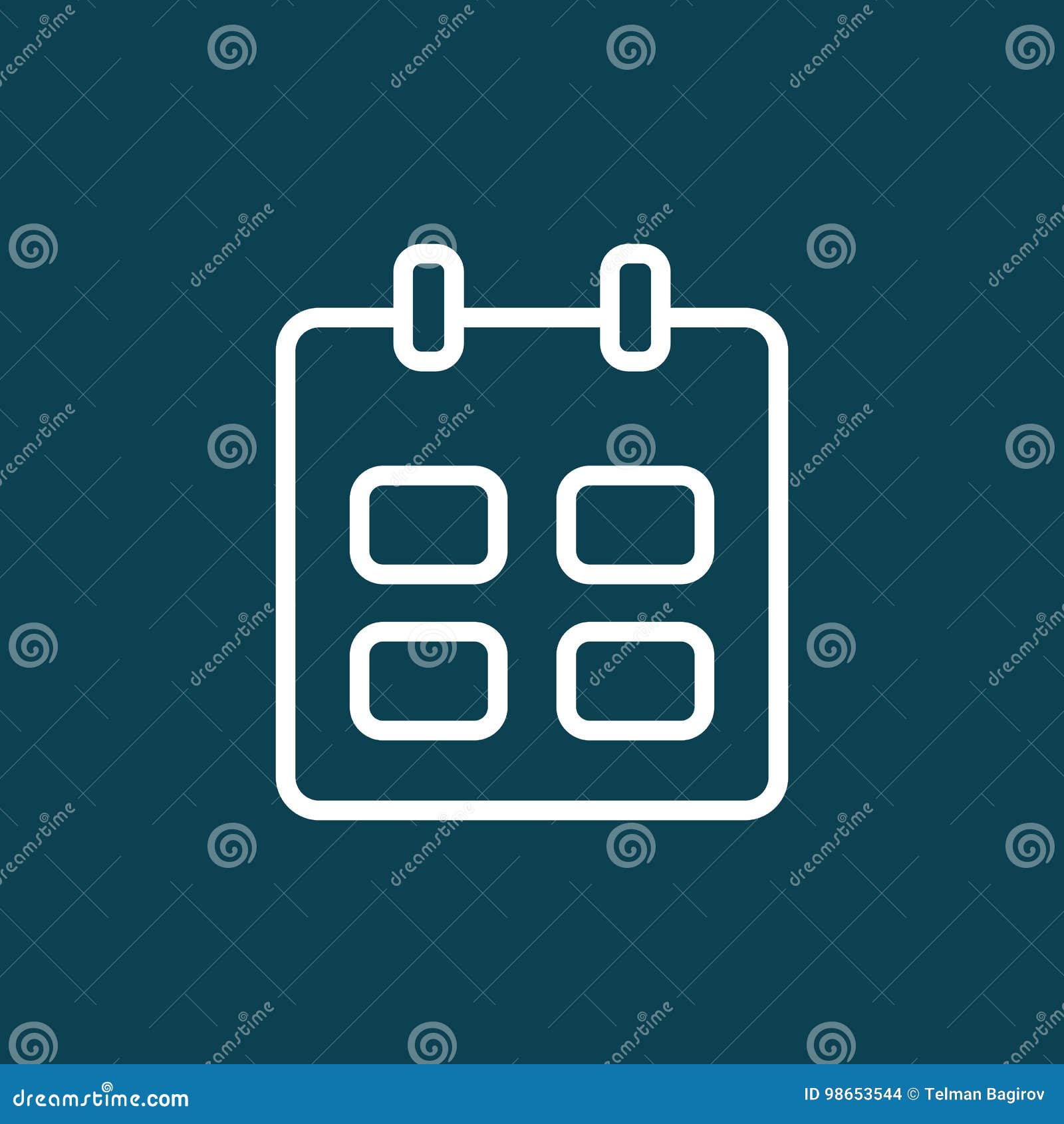 Calendar Icon on Blue Background Stock Illustration - Illustration of ...