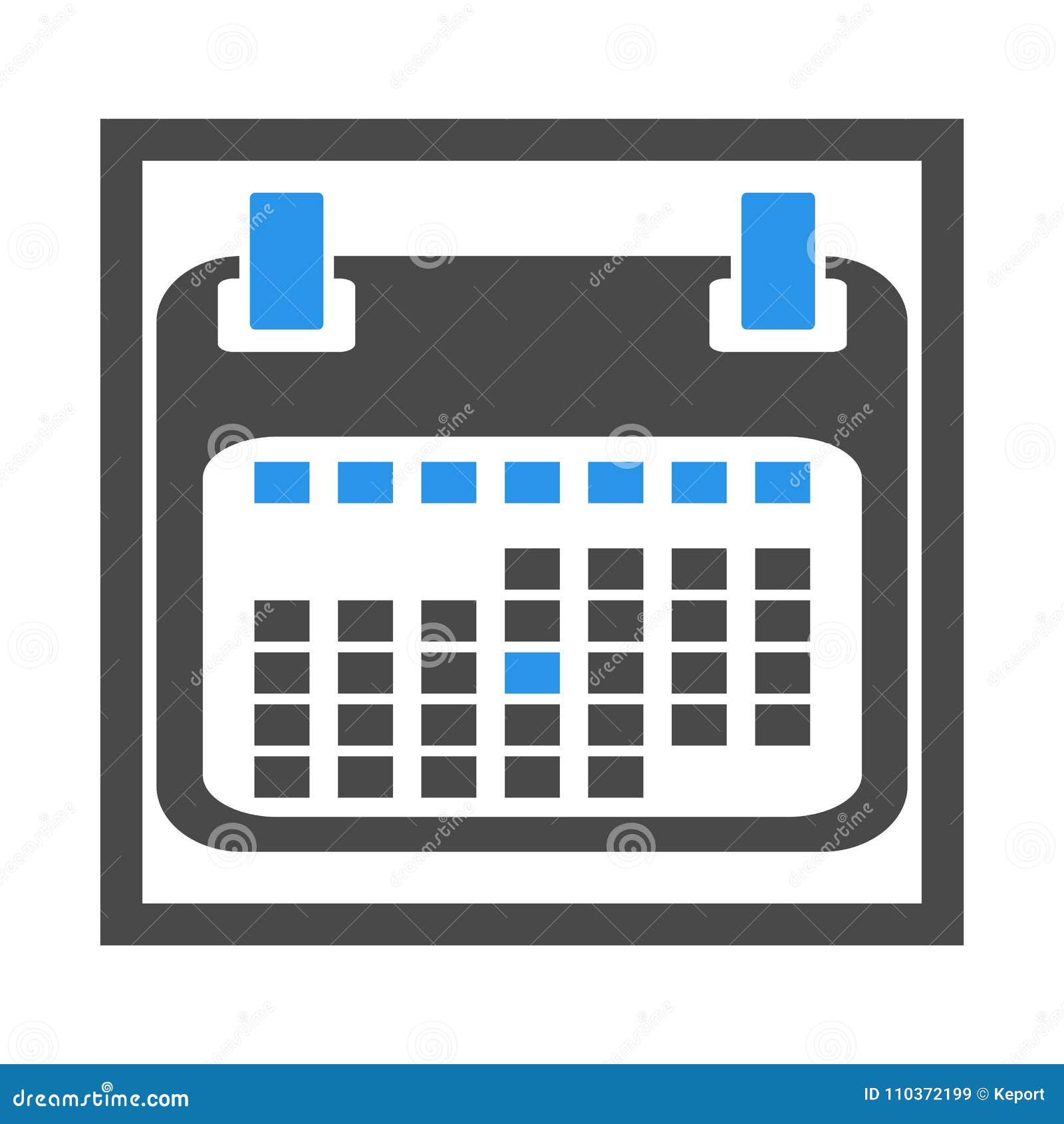 Calendar Icon in a box stock illustration. Illustration of icon - 110372199