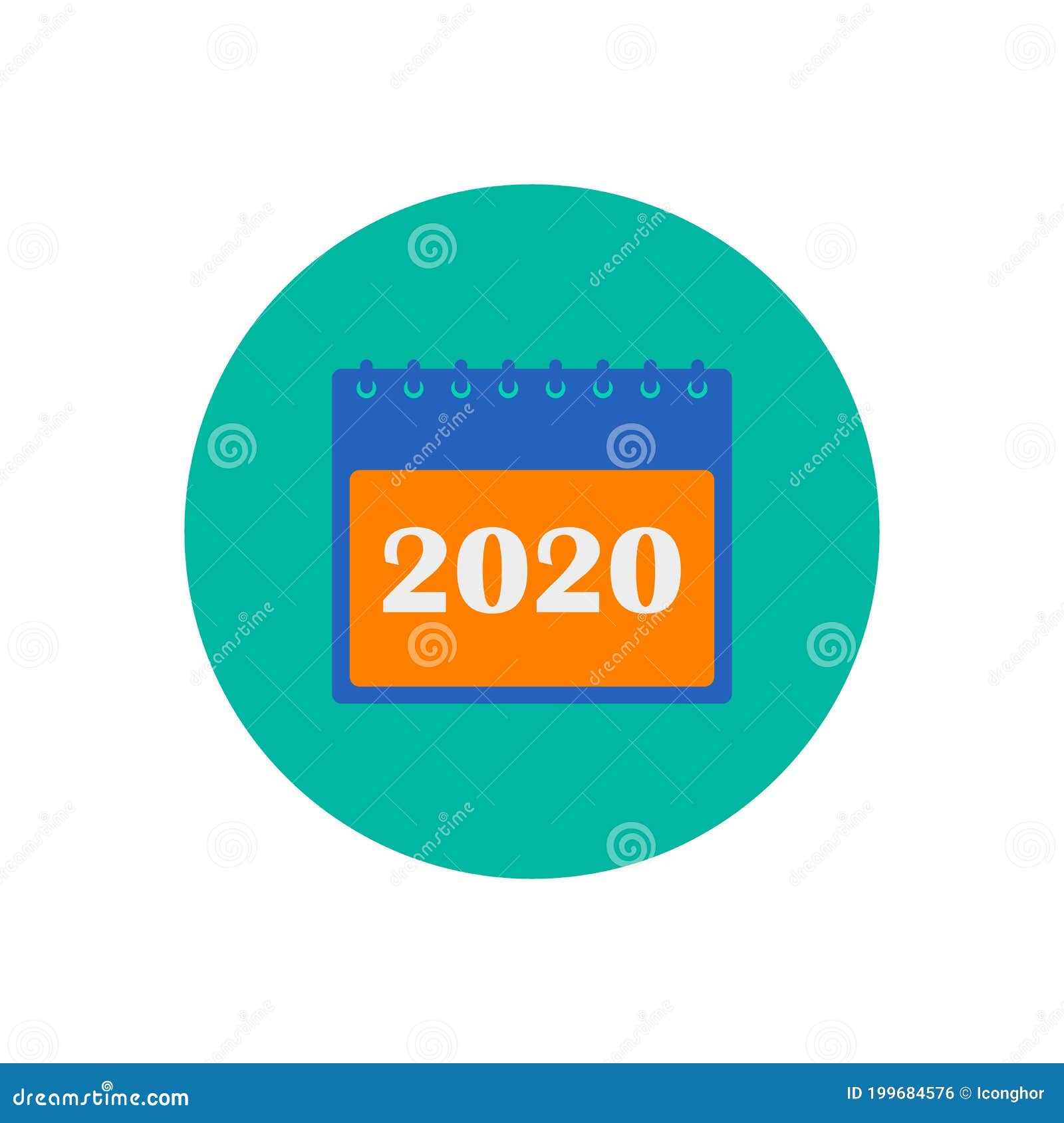 2020 Calendar Icon. stock vector. Illustration of button - 199684576