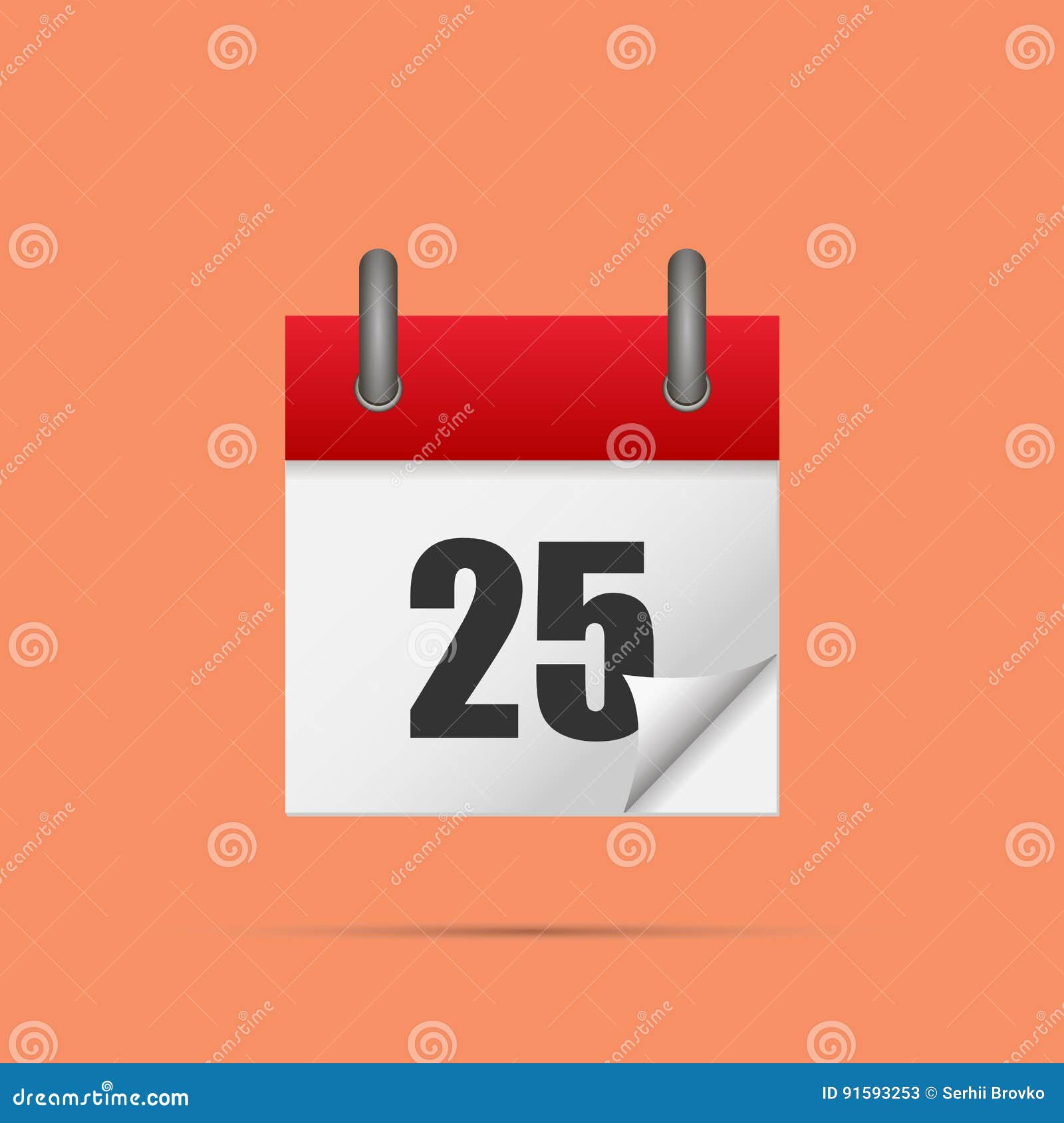 Calendar Icon. Calendar Date - 25th Stock Vector - Illustration of ...