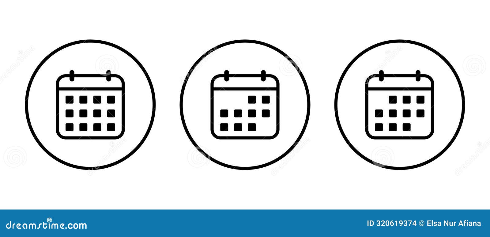 Calendar Icon on Circle Line. Date, Event Concept Stock Vector ...