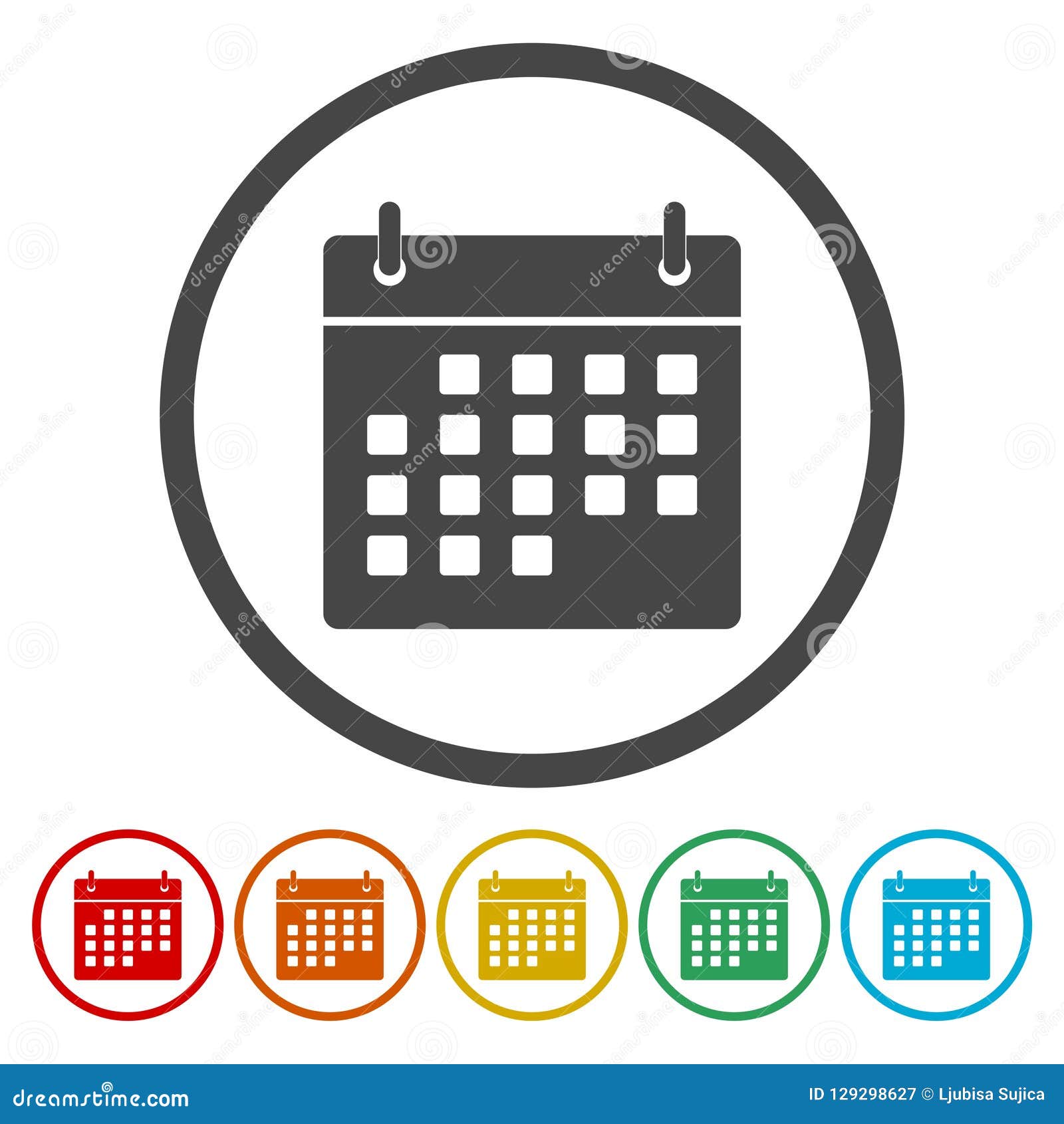 Calendar. Icon on the Circle. Vector Illustration Stock Vector ...