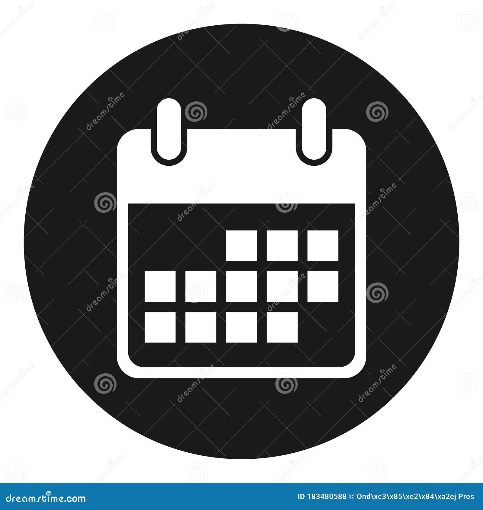 Calendar Icon, Date Event Symbol Isolated on White Background. Vector ...