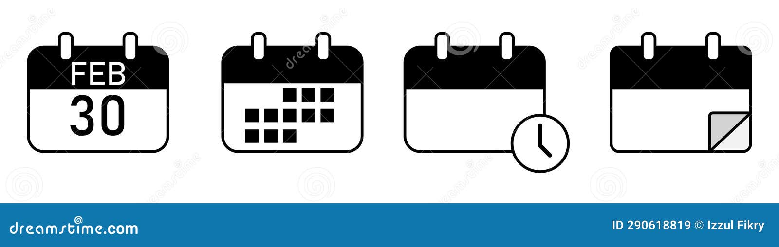 Calendar Icon Date Month Time Icon Set Stock Vector - Illustration of ...