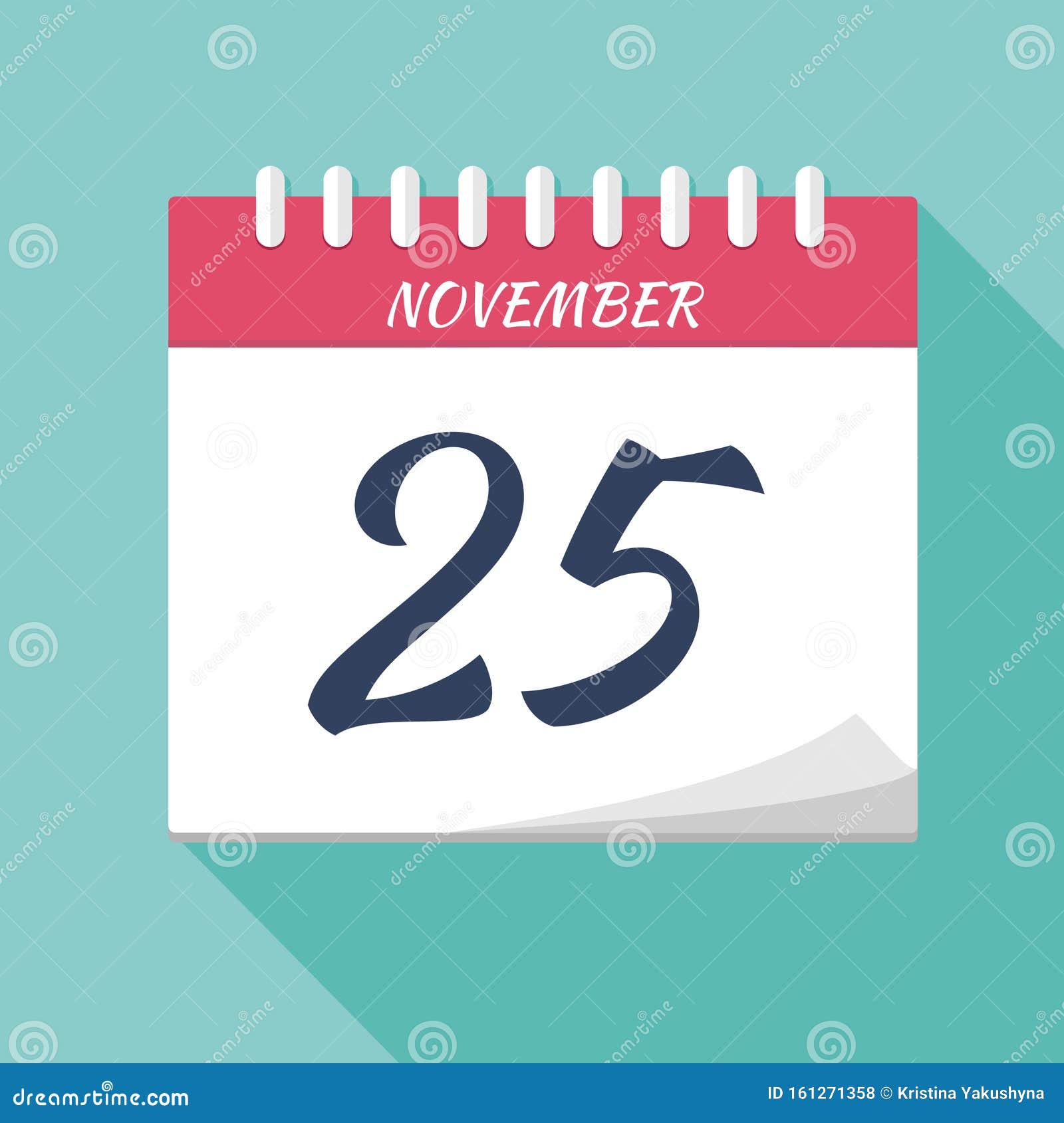 Calendar Icon. Calendar Date - November 25 Planning. Time Management ...