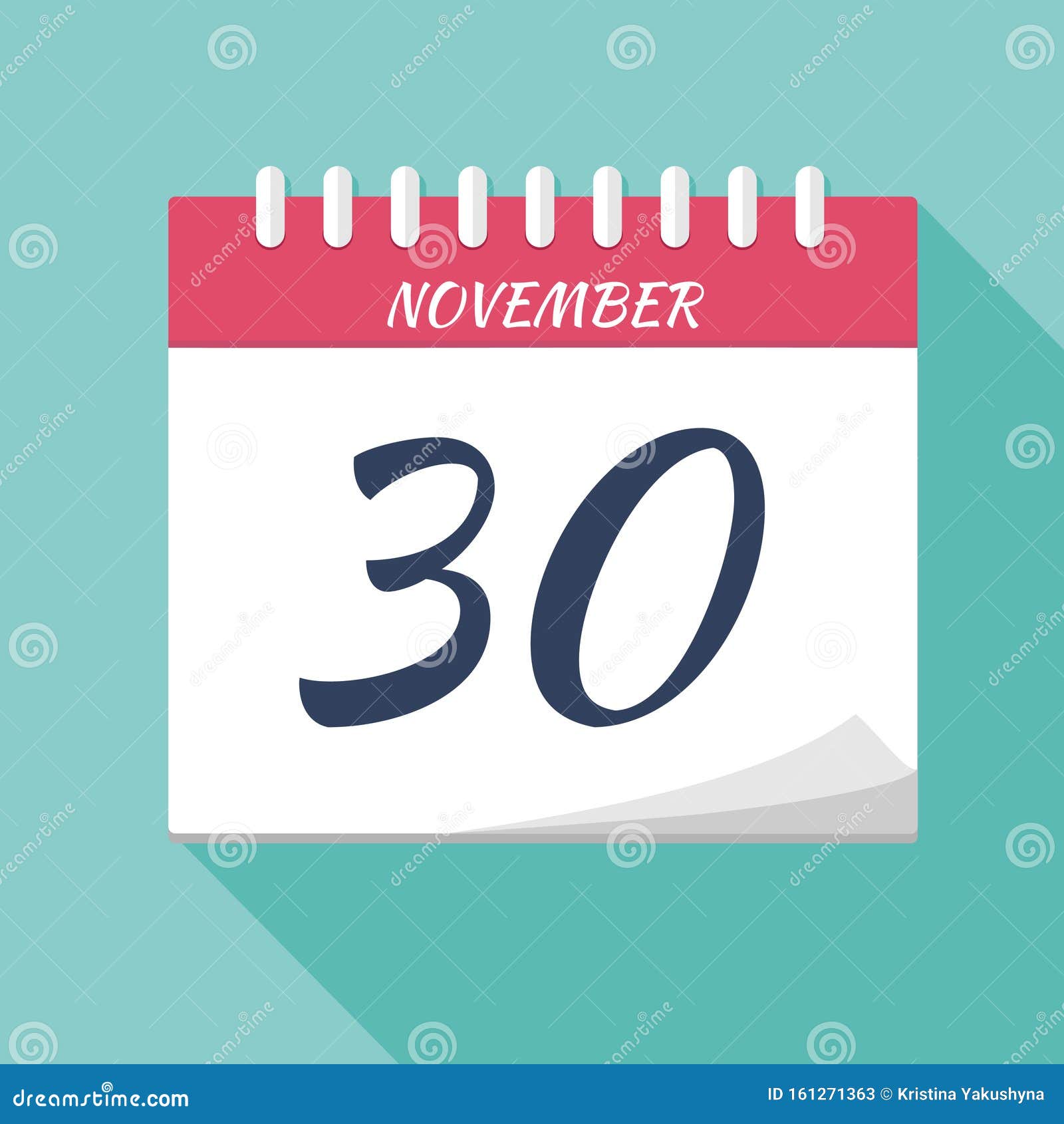Calendar Icon. Calendar Date - November 30. Planning Stock Illustration ...