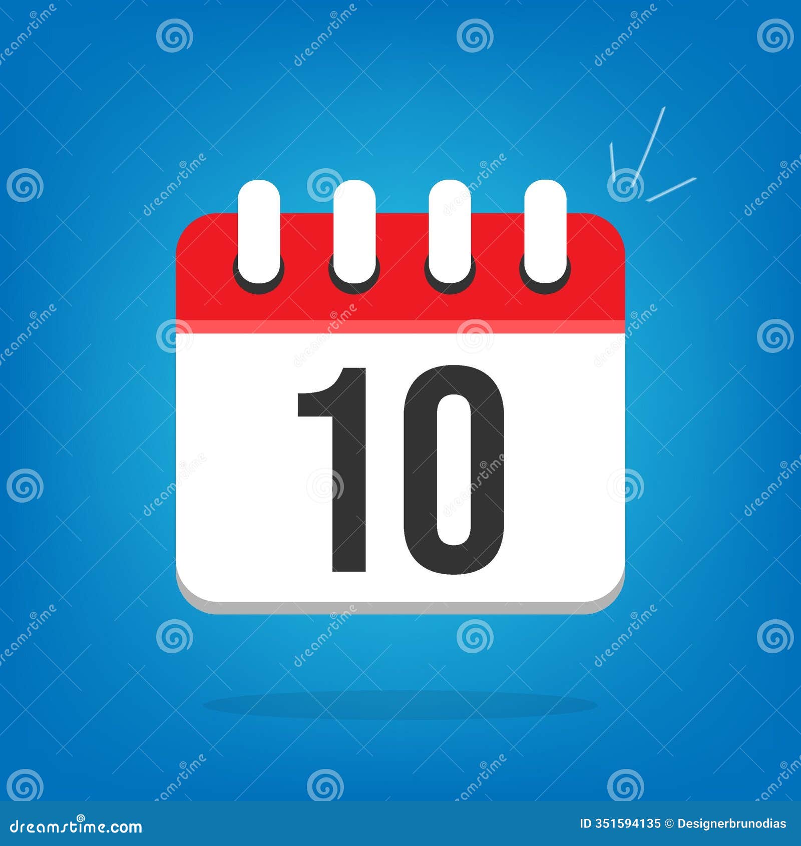 Day 10, Ten. Vector Calendar, Cartoon Appearance. Stock Illustration ...