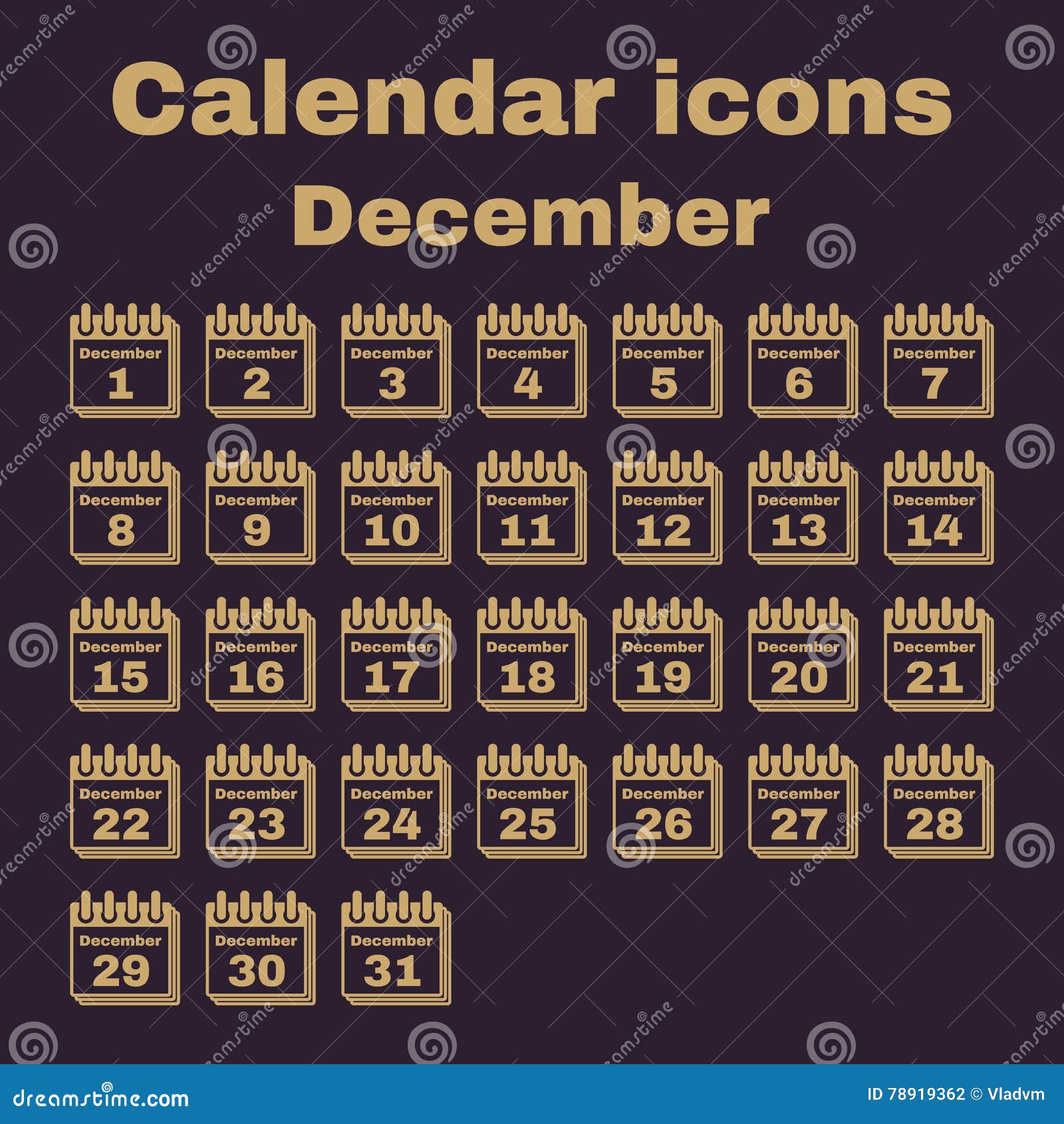 The Calendar Icon. December Symbol Stock Vector - Illustration of site ...