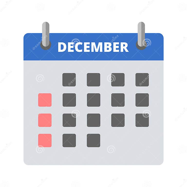Calendar icon December stock vector. Illustration of personal - 83448755