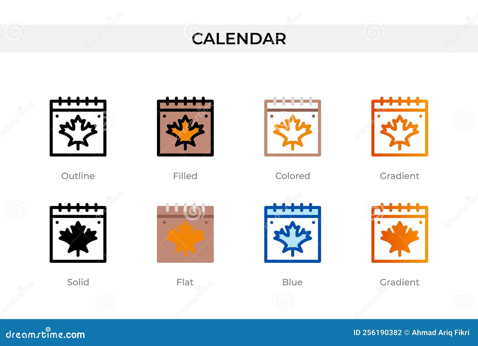 Calendar Icon in Different Style. Calendar Vector Icons Designed in ...