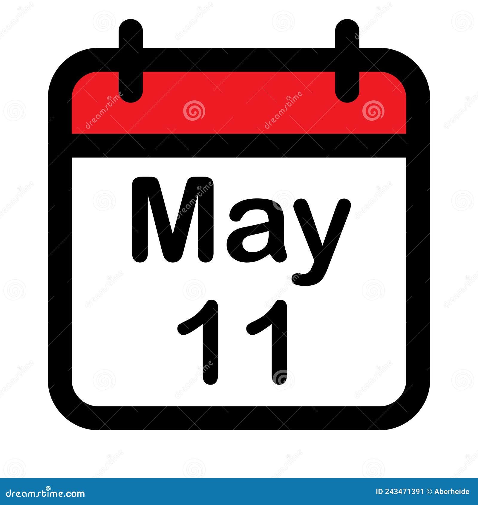 Calendar Icon with Eleventh May Stock Vector - Illustration of paper ...