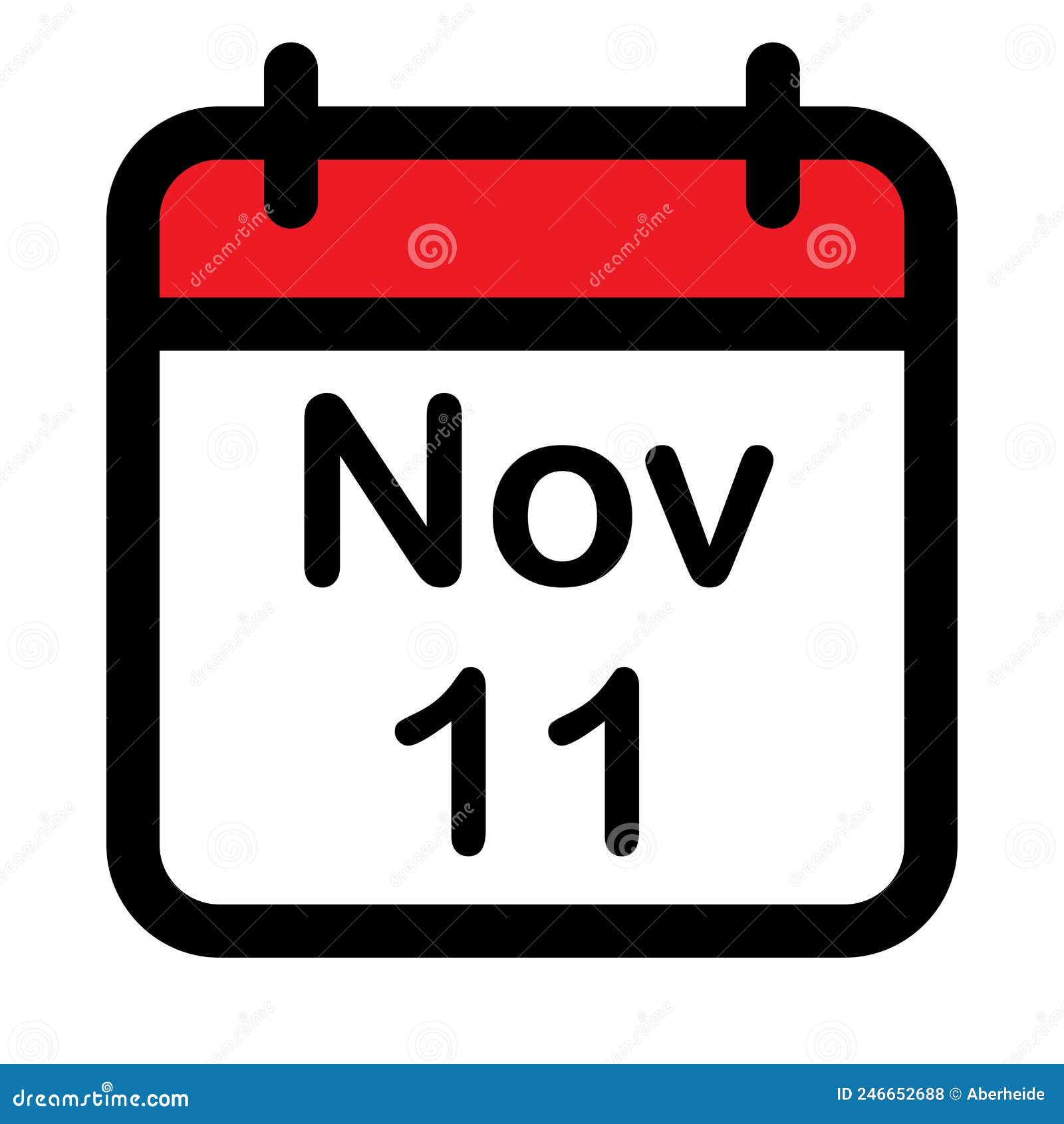 Calendar Icon with Eleventh November Stock Vector - Illustration of ...