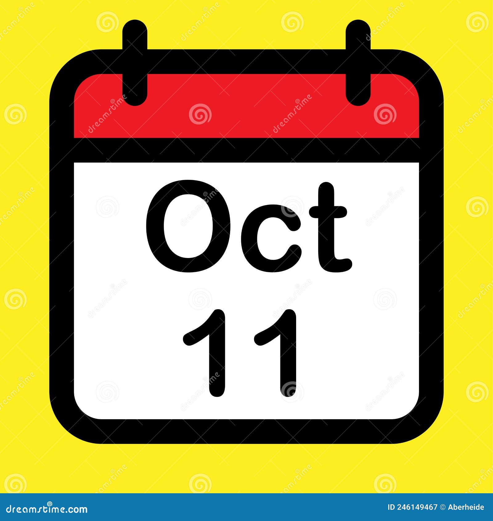 Calendar Icon Eleventh October Stock Vector - Illustration of date ...