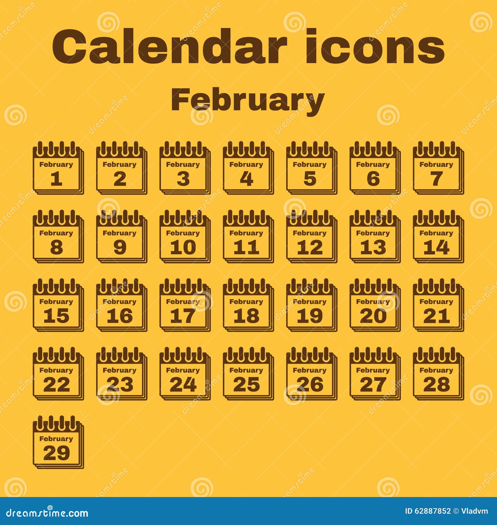 The Calendar Icon. February Symbol Stock Illustration - Illustration of ...