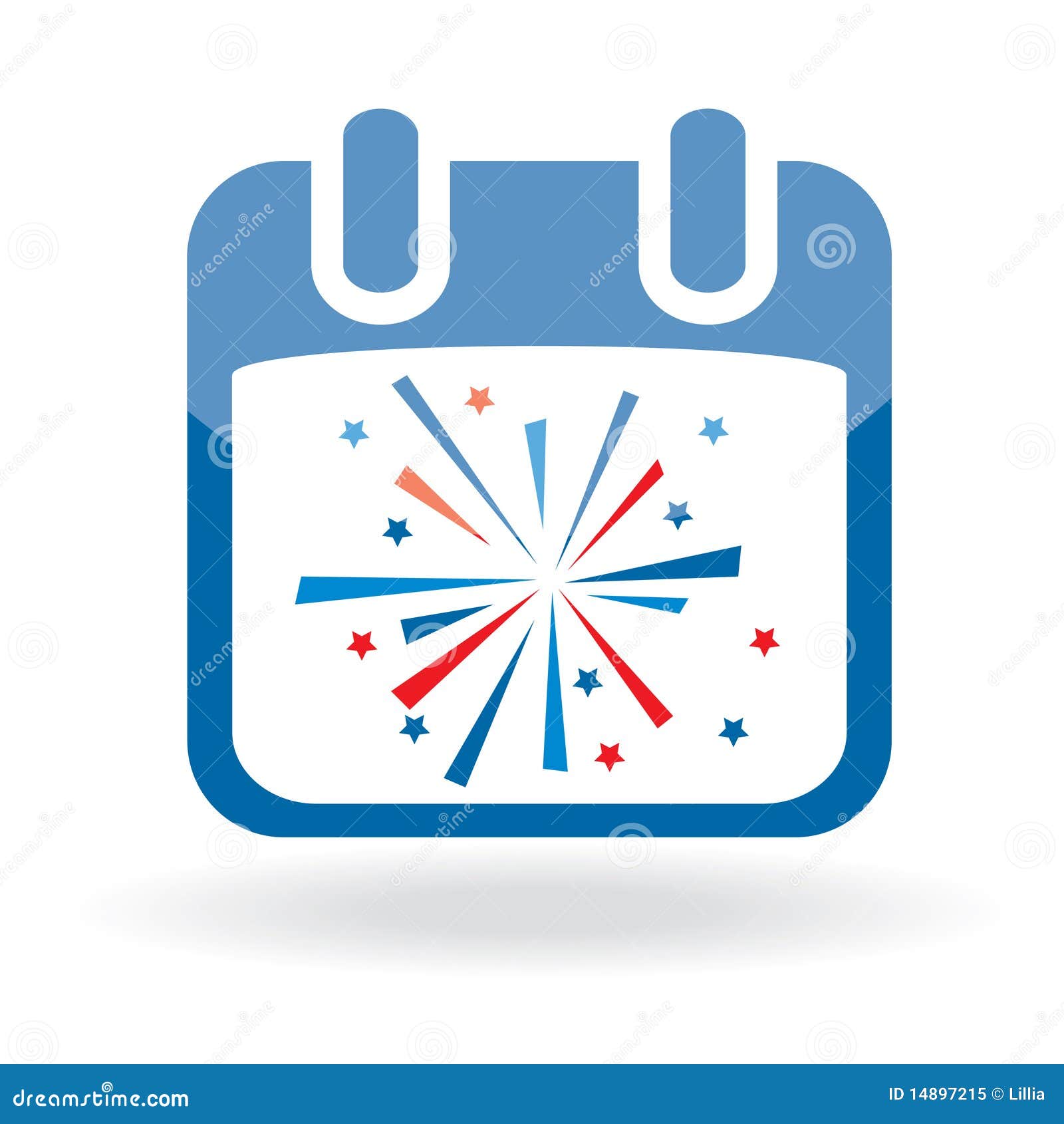Calendar Icon with Firework Stock Vector - Illustration of isolated ...