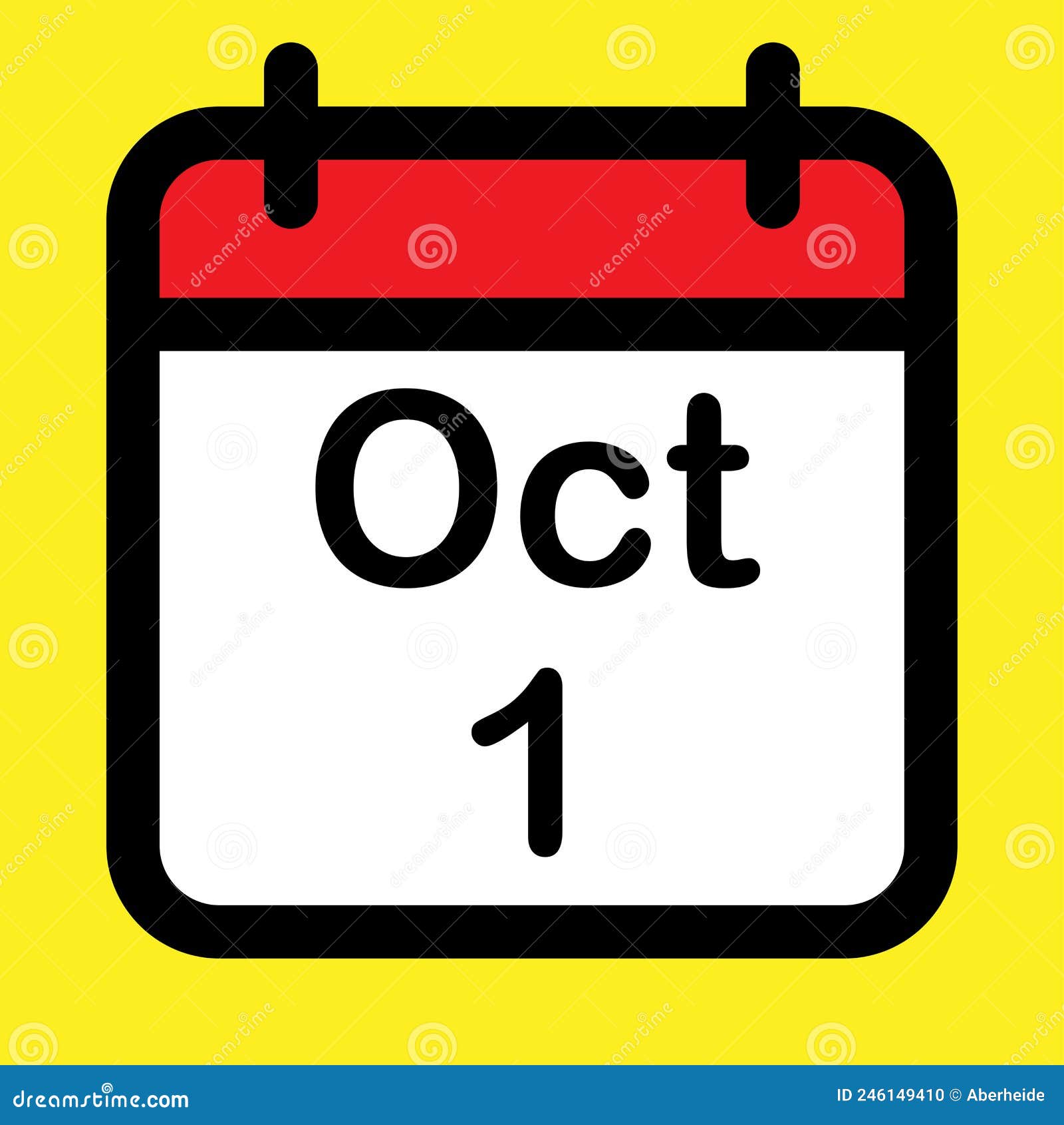 Calendar Icon First October Stock Vector - Illustration of diary ...